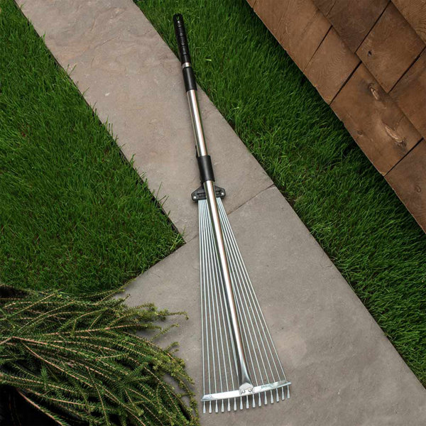 Petmaker Adjustable Metal Rake for Leaves - Leaf Rake with Expandable 7 ...
