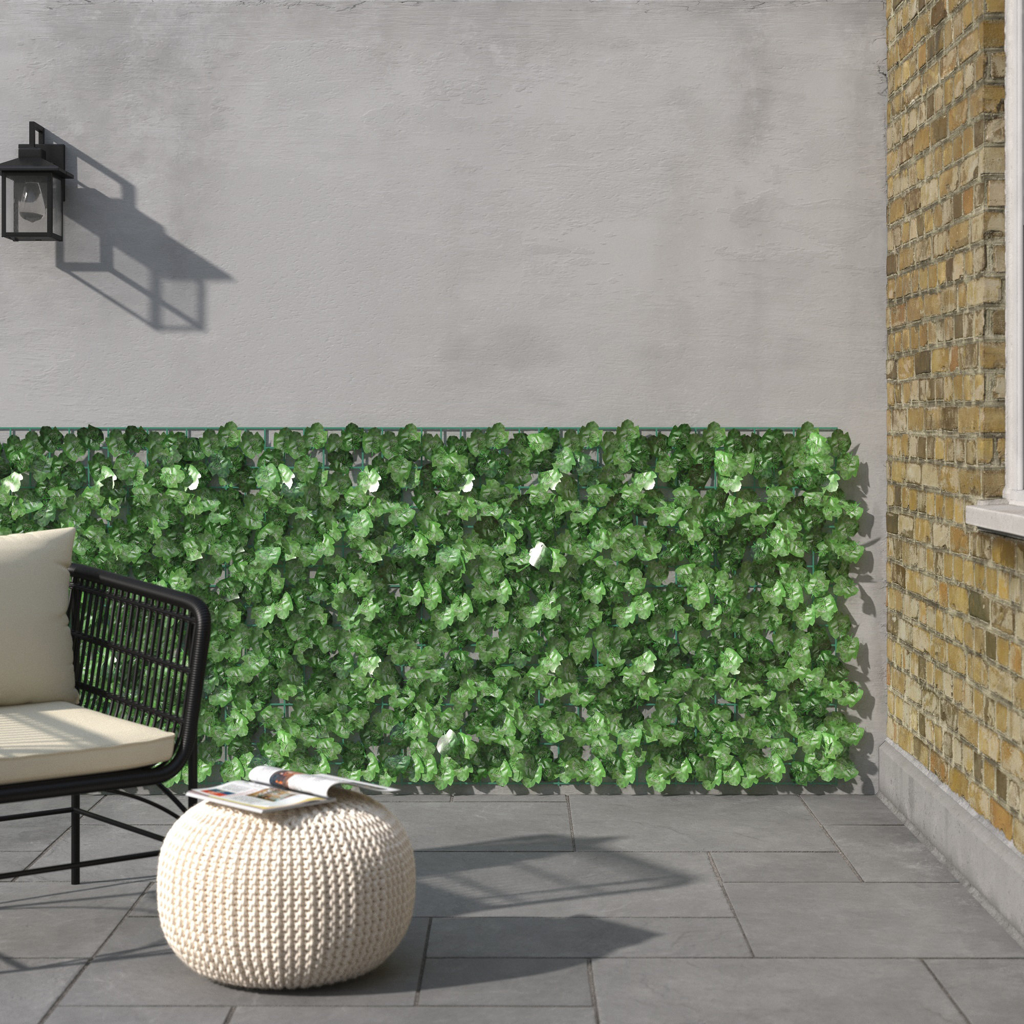 Barton Faux Garden Privacy Screen 9.10 ft. x 3.3 ft. - Artificial Ivy ...