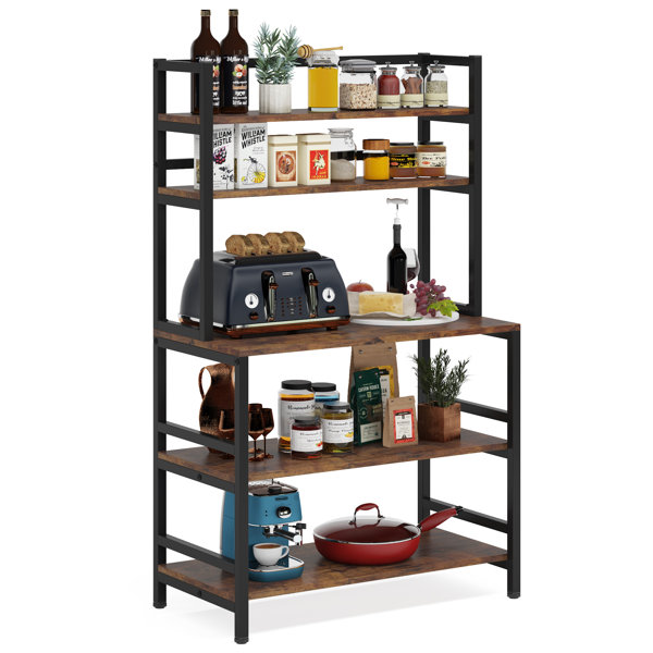 Latitude Run® Industrial Kitchen Baker’S Rack With Hutch,5-Tier Kitchen ...