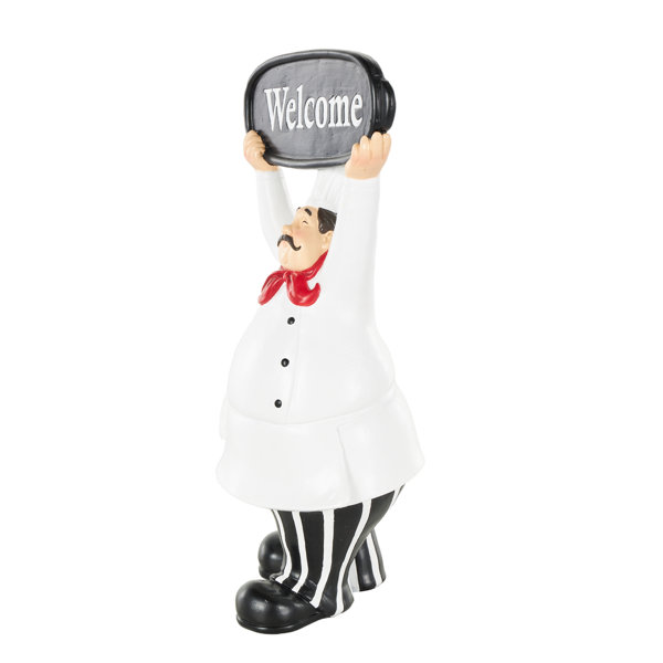 August Grove® Cole And Grey Polystone Kitchen Decorative Figurine Chef ...