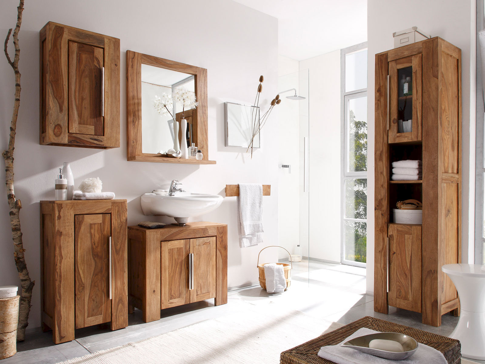 Union Rustic Chandra 42Cm W x 80Cm H x 30Cm D Solid Wood Free-Standing ...