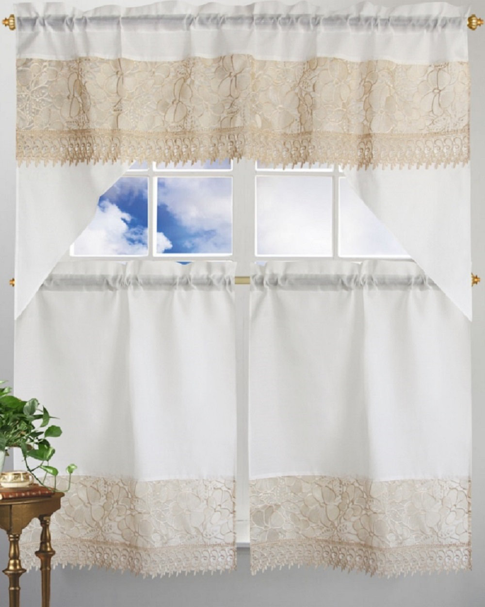 Winston Porter Meika Ruffled 60'' W Kitchen Curtain | Wayfair