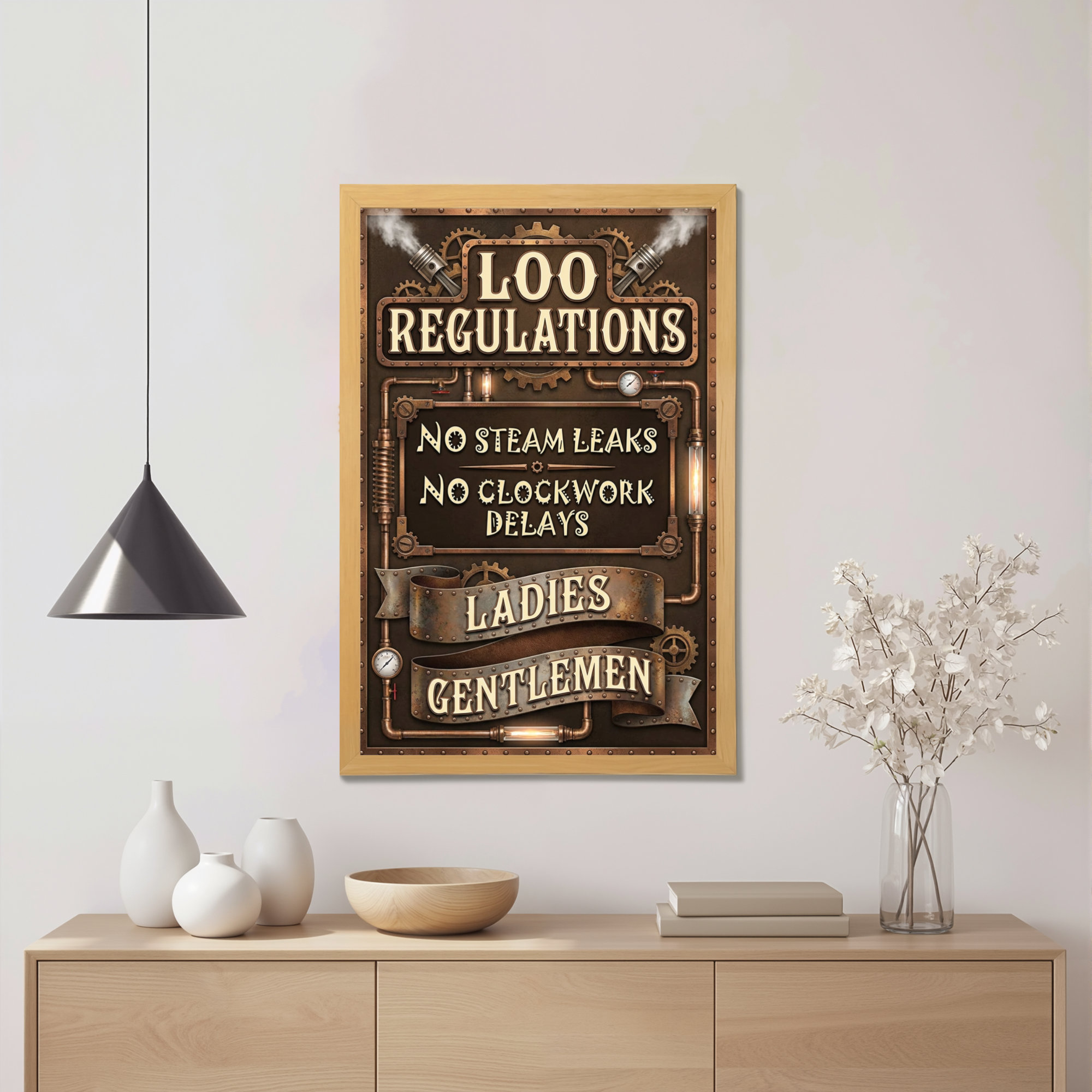 Trent Austin Design® Steampunk Loo Regulations Canvas Wrapped Wall Art ...