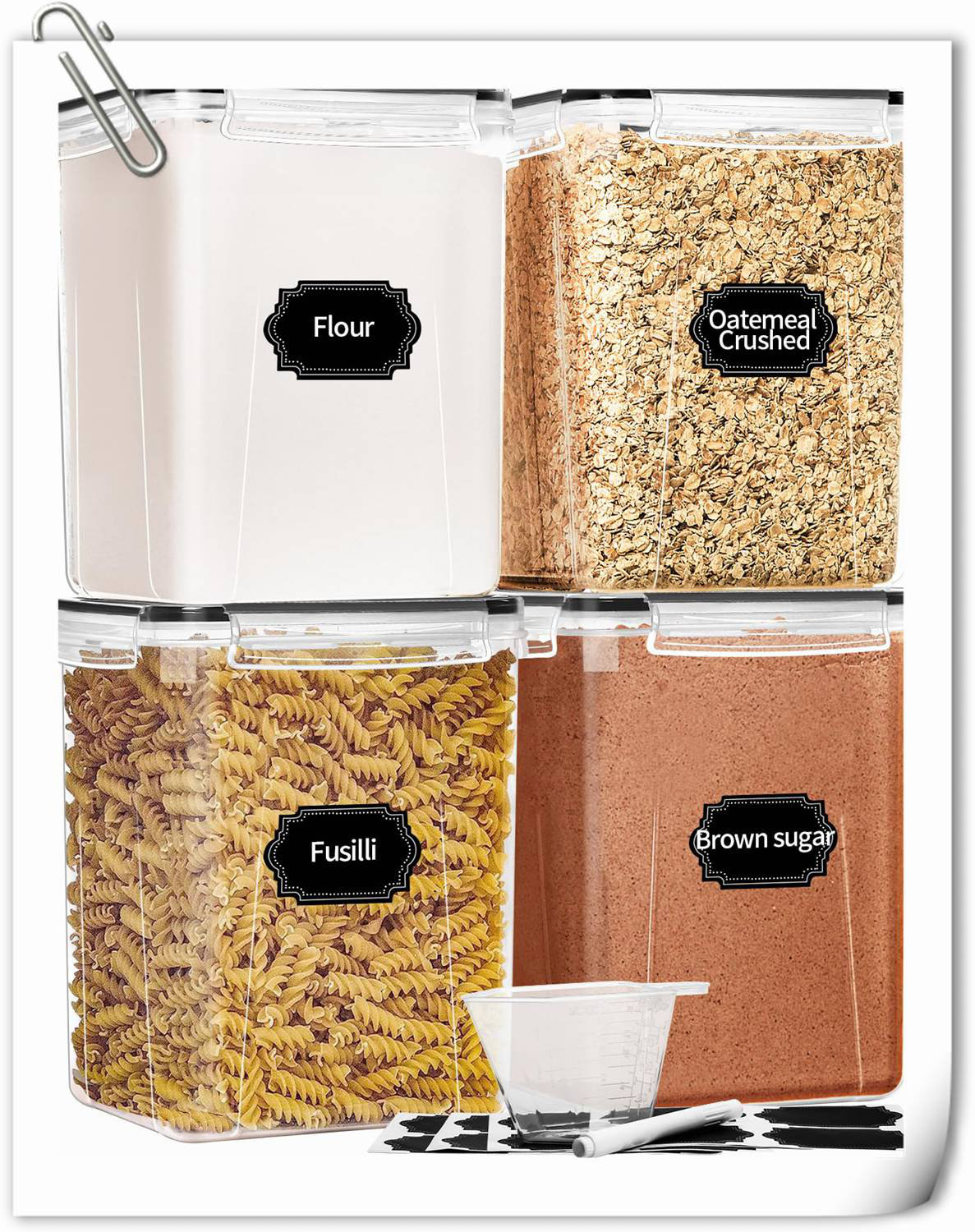 Prep & Savour 4PCS Airtight Food Storage Containers With Lids 5.2L ...