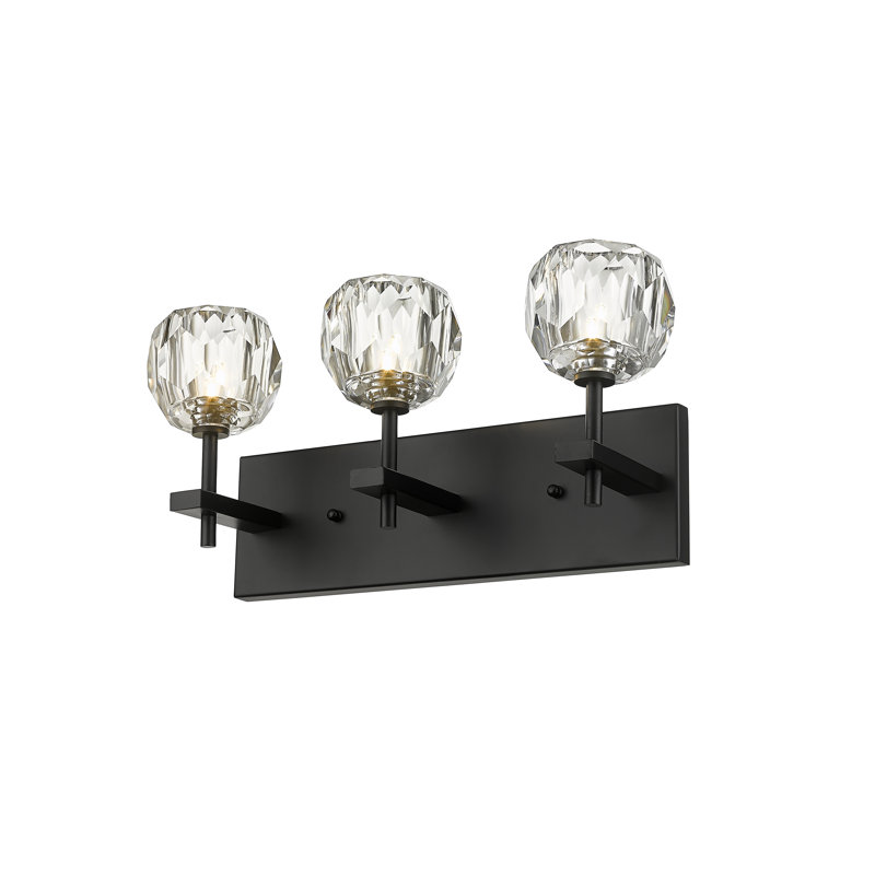 Latitude Run® 3 Light Gold Wall Sconce With Crystal Shades | Wayfair