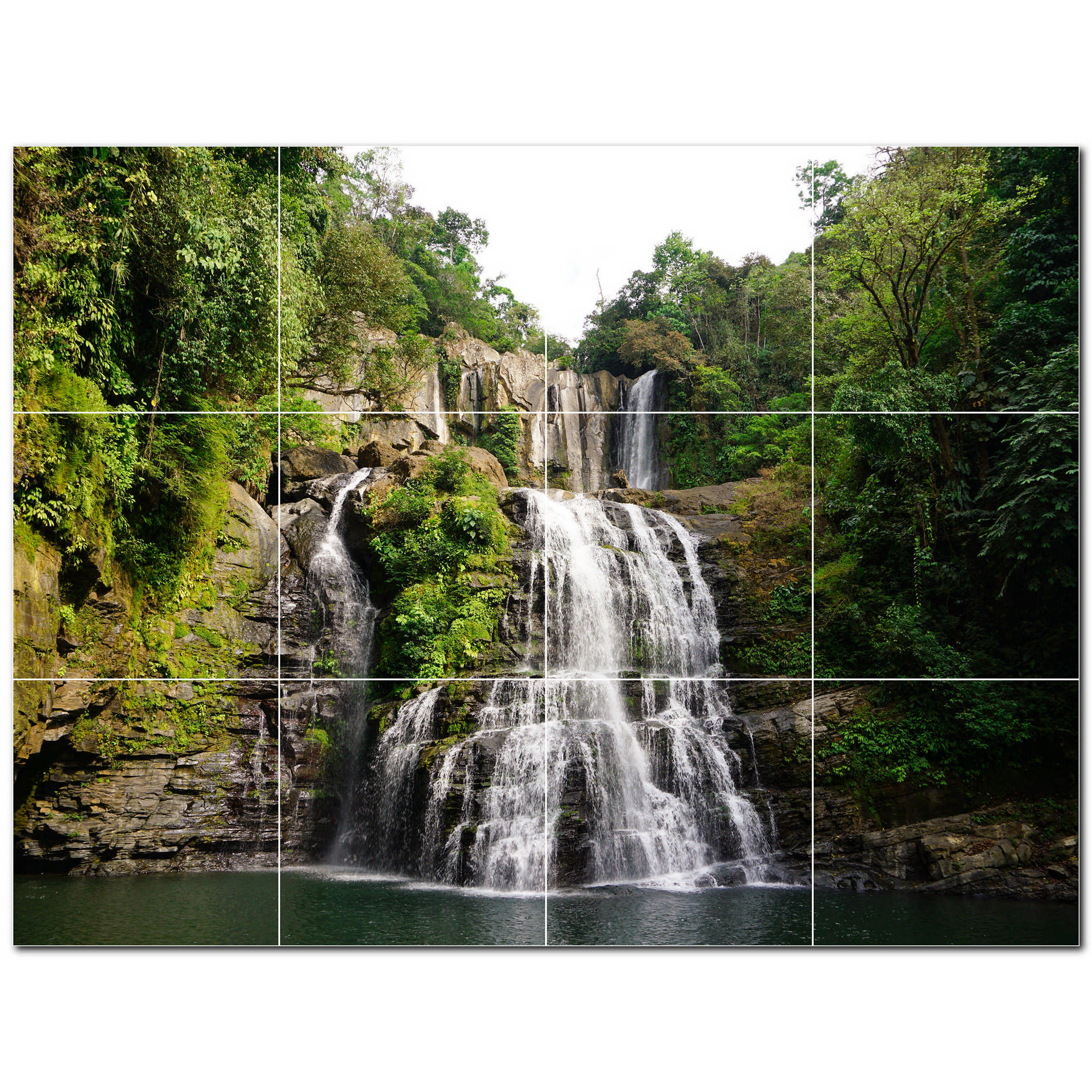 Picture-Tiles.com 48" x 36" Ceramic Waterfalls Photo Decorative Mural ...