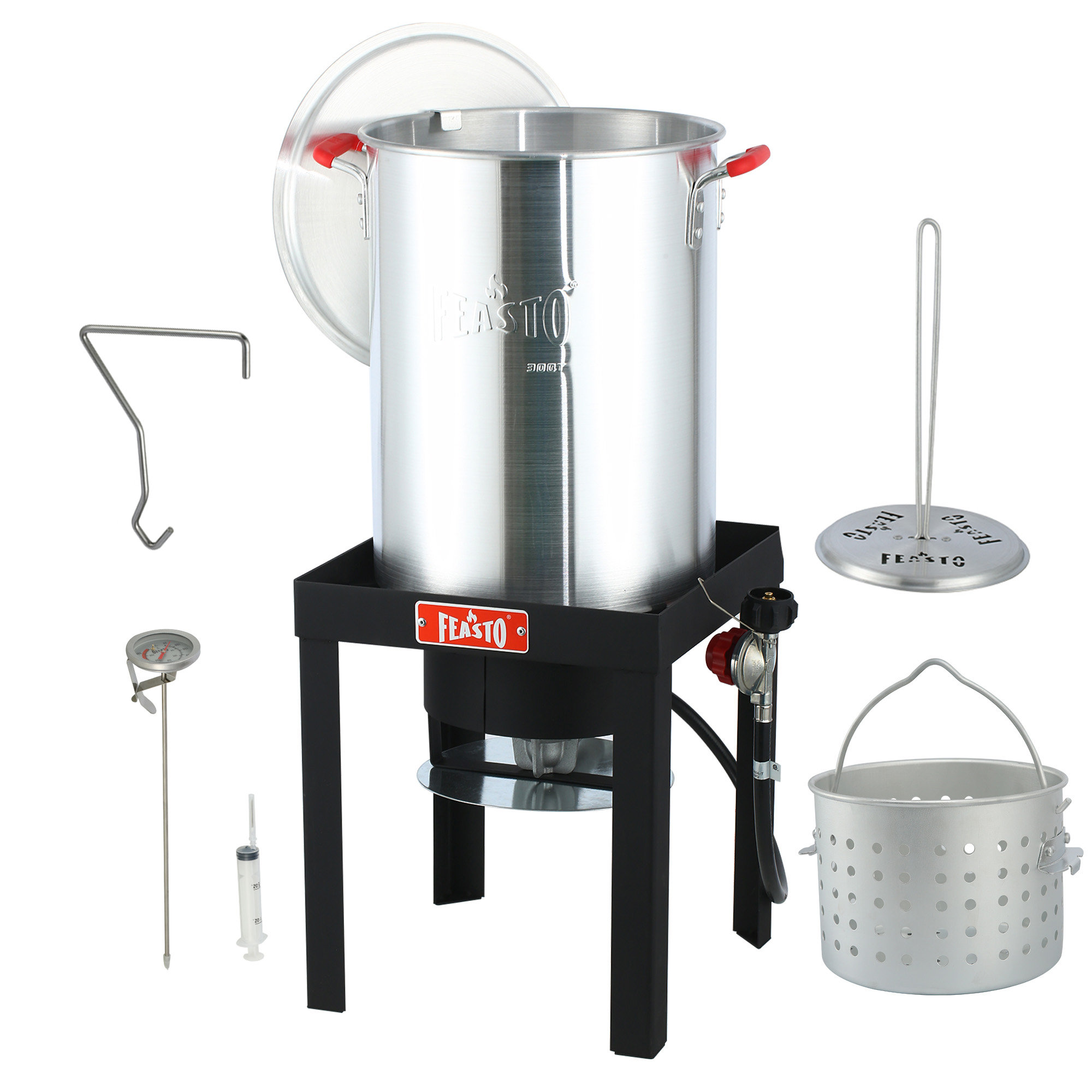 Feasto Outdoor Cooking Series Aluminum 30 Qt. Turkey Fryer Seafood ...