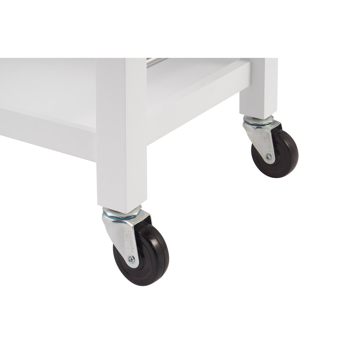 TRINITY White Kitchen Cart /w Natural Wood Top & Reviews | Wayfair
