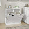 George Oliver Two-Compartment Tilt-Out Laundry Sorter Cabinet-White ...
