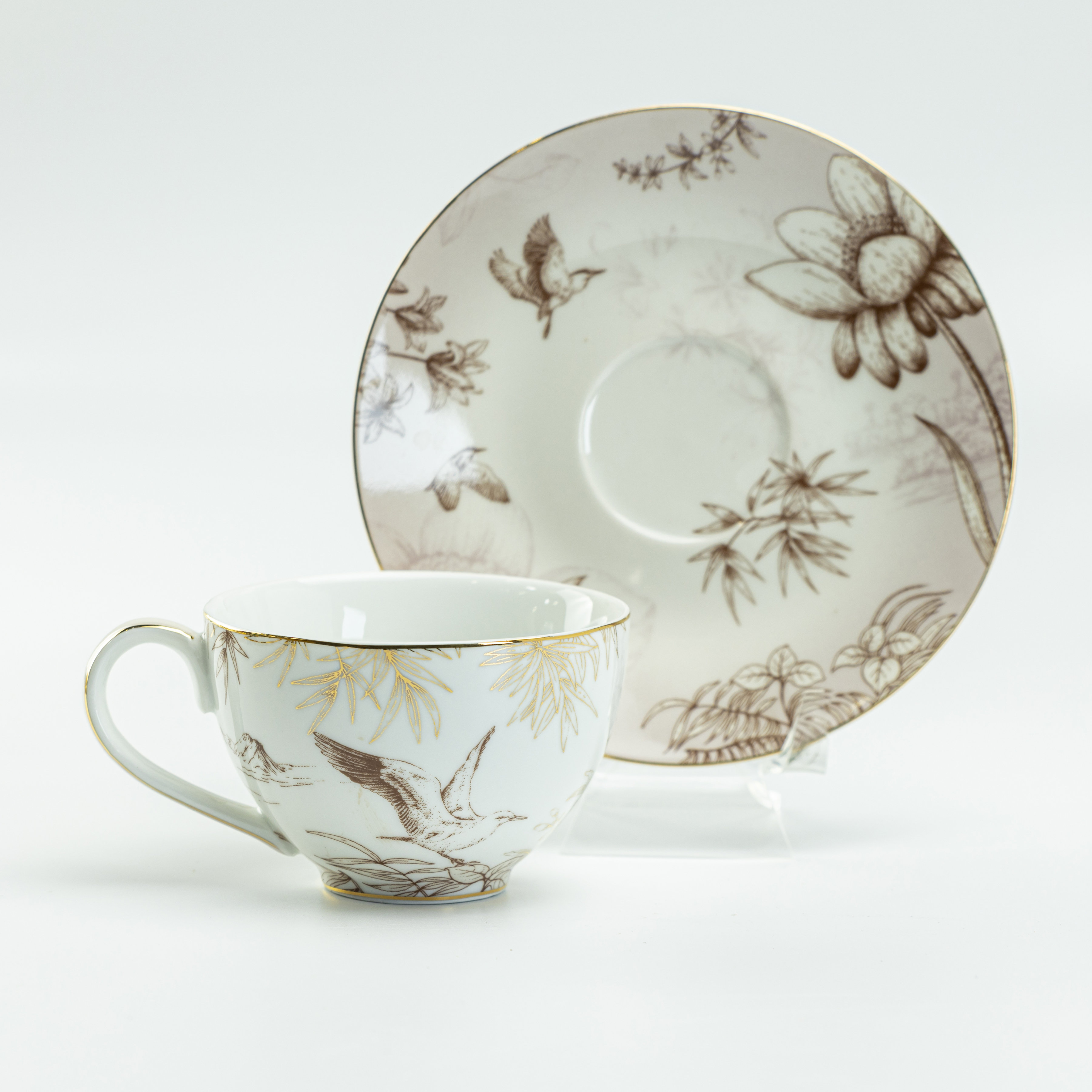 Grace's Tea Ware Paradise Dusk Espresso Cup And Saucer 3-Ounce, Set Of ...