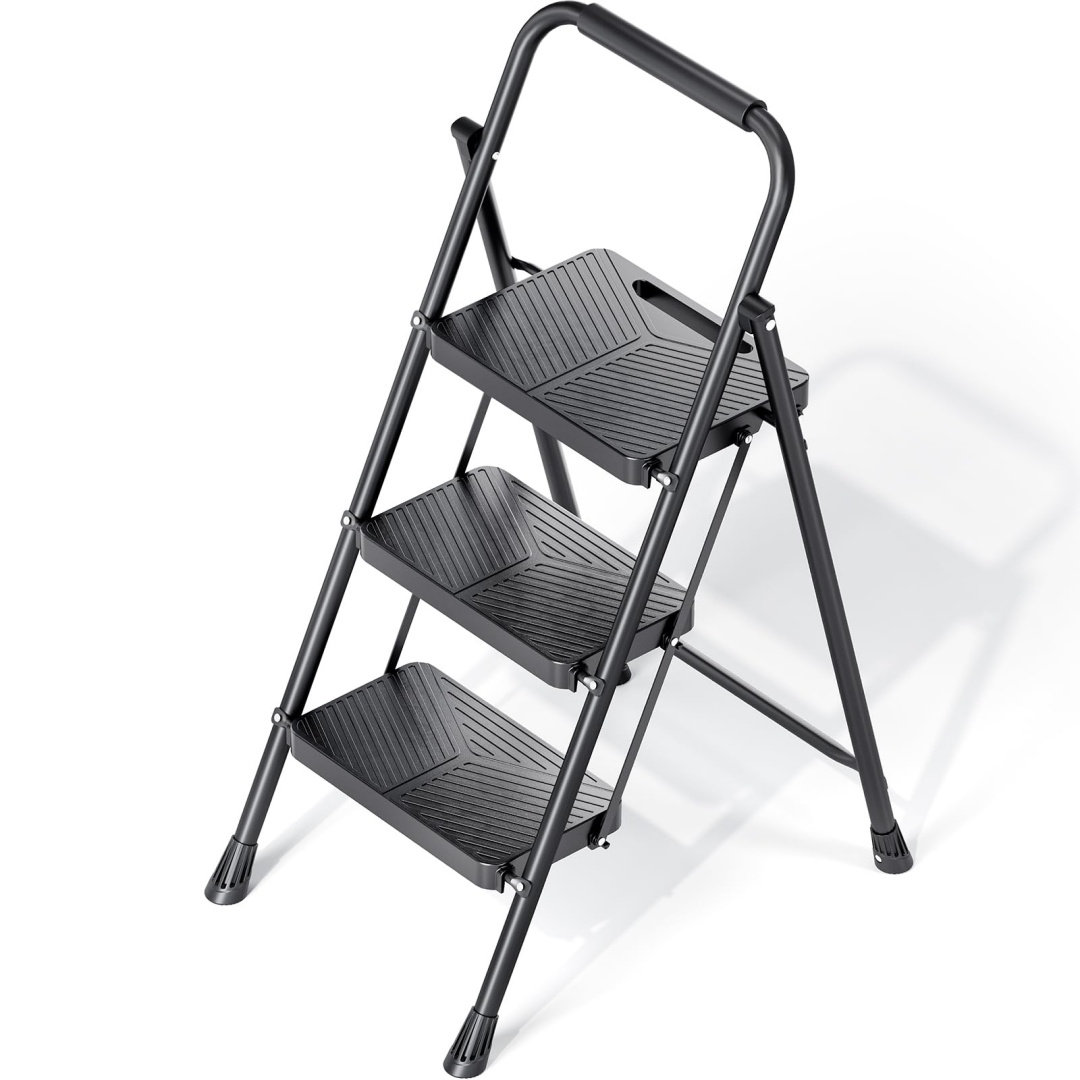 Latitude Run® Folding 3 Step Ladder, Portable Ladder For Multi-Purpose ...