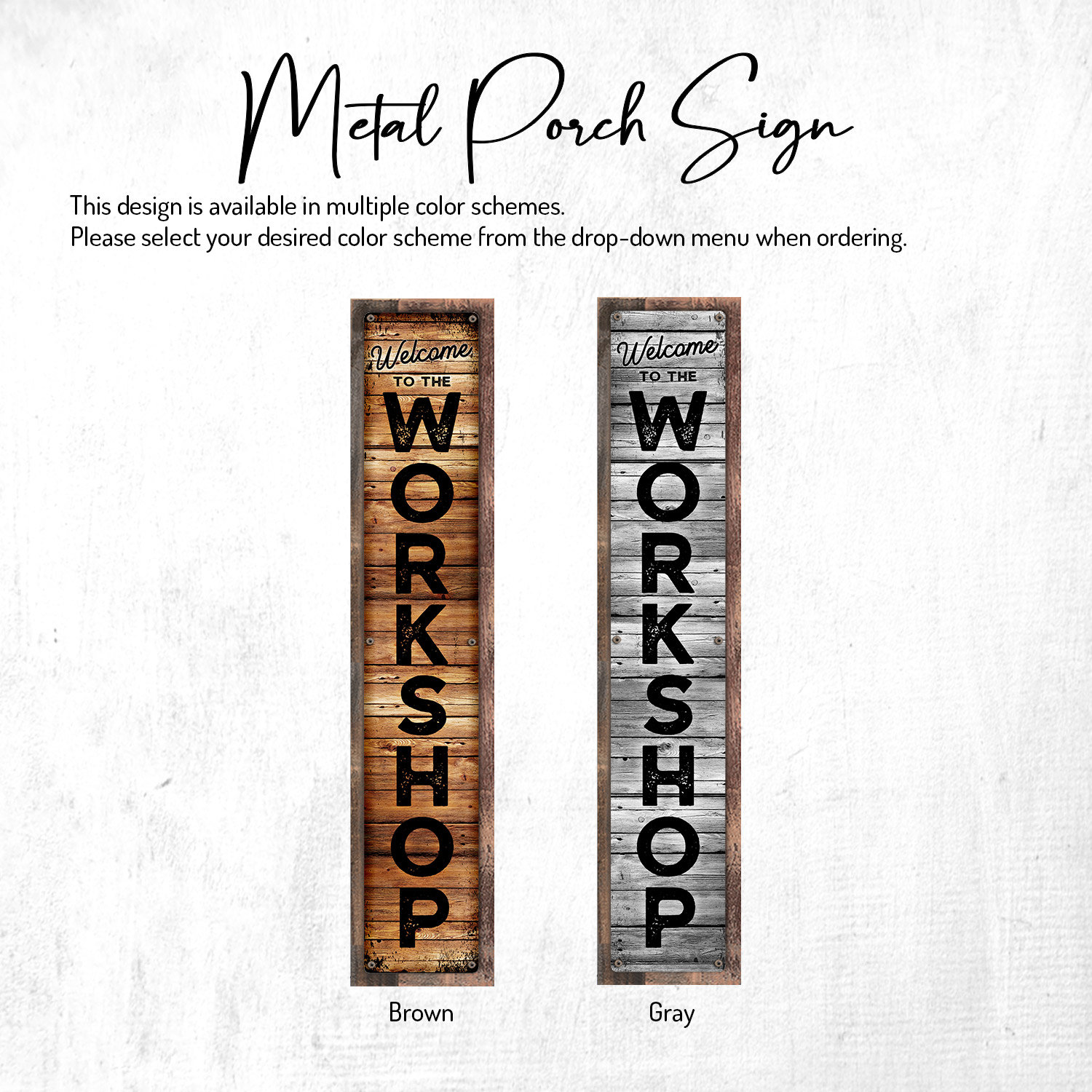Winston Porter " Workshop-Cedar - Framed Sun-Protected Metal Porch Sign ...