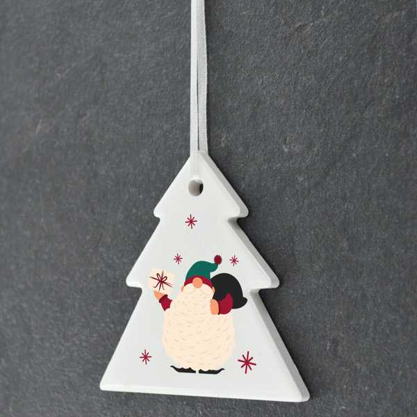 The Seasonal Aisle Xmas Gnome Festive Gonk Presents Tree Shaped Ceramic ...