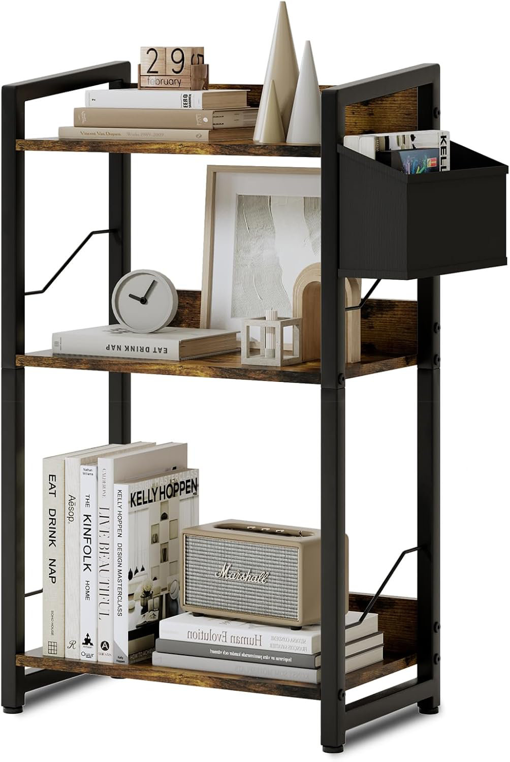 17 Stories 3 Tier Metal Small Bookcase | Wayfair