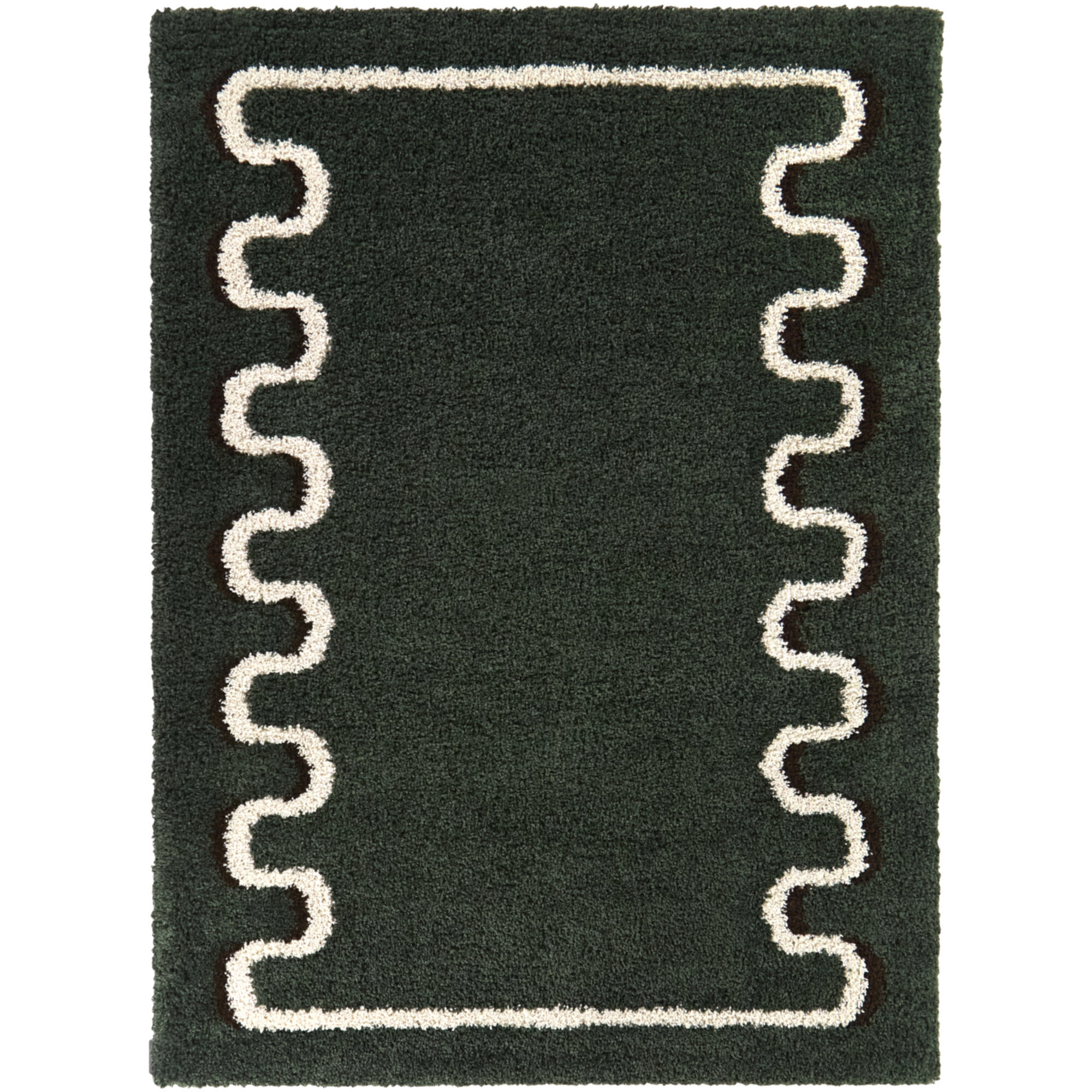 Ivy Bronx Raffa Green Modern Border Area Rug | Wayfair