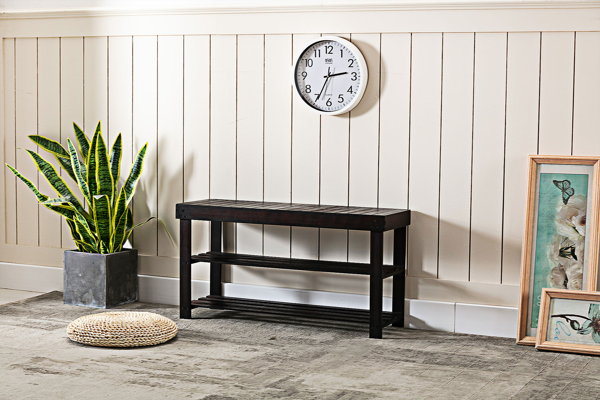 Wildon Home® 3 Tier Standing Shoe Rack Bench Bamboo Storage Organizer ...