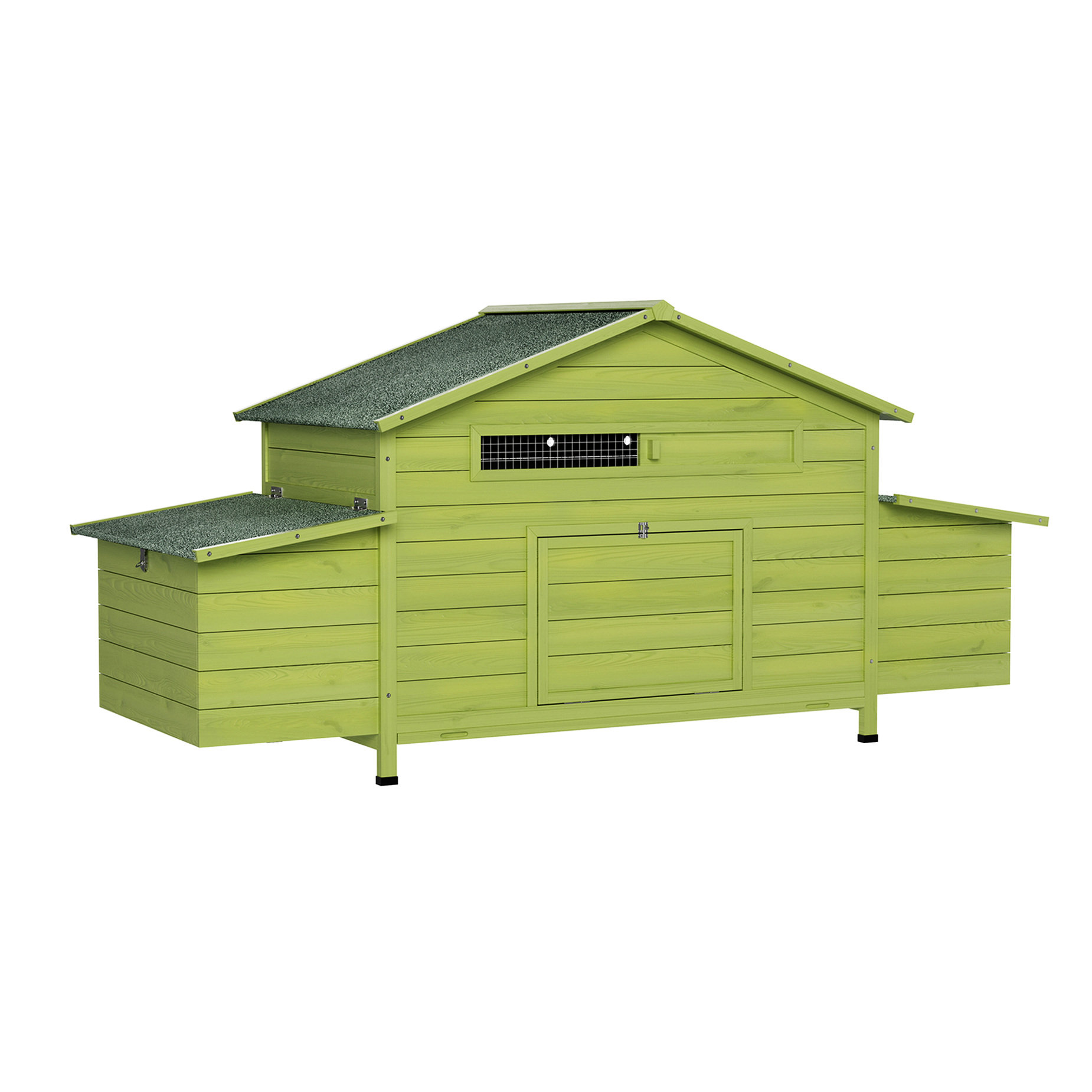One Allium Way® 11.12 Ft Outdoor Poultry Cage, Wooden Chicken Coop With ...