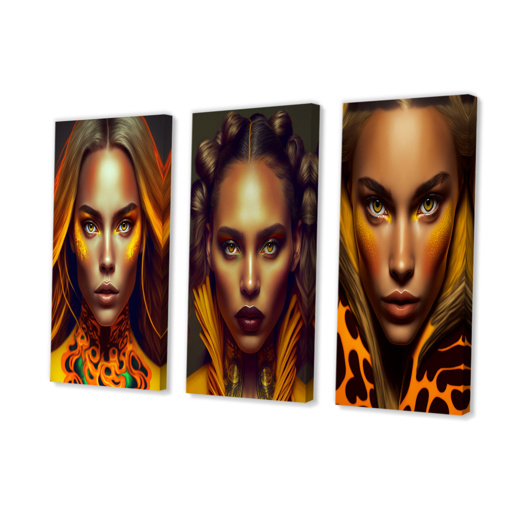 Mercer41 Young Tropical Woman VI On Canvas 3 Pieces Print | Wayfair