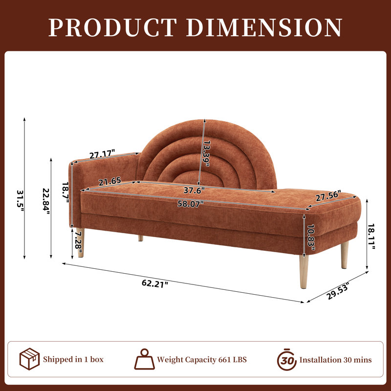 Ebern Designs Hamm Arc of Hope Chaise Lounge – Rainbow-Inspired ...