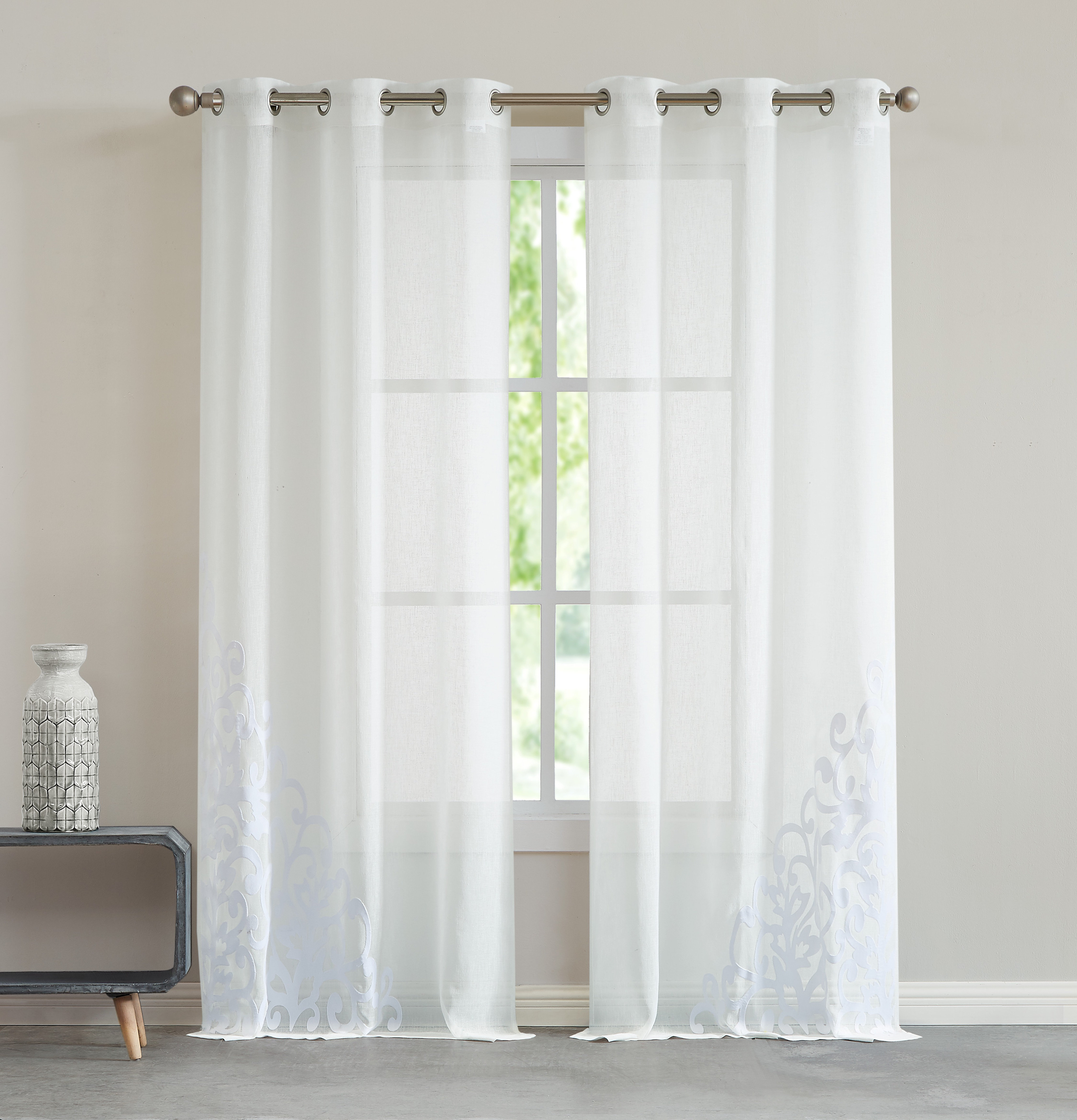 Red Barrel Studio® Velvet Applique Window Panels "& Reviews" | Wayfair