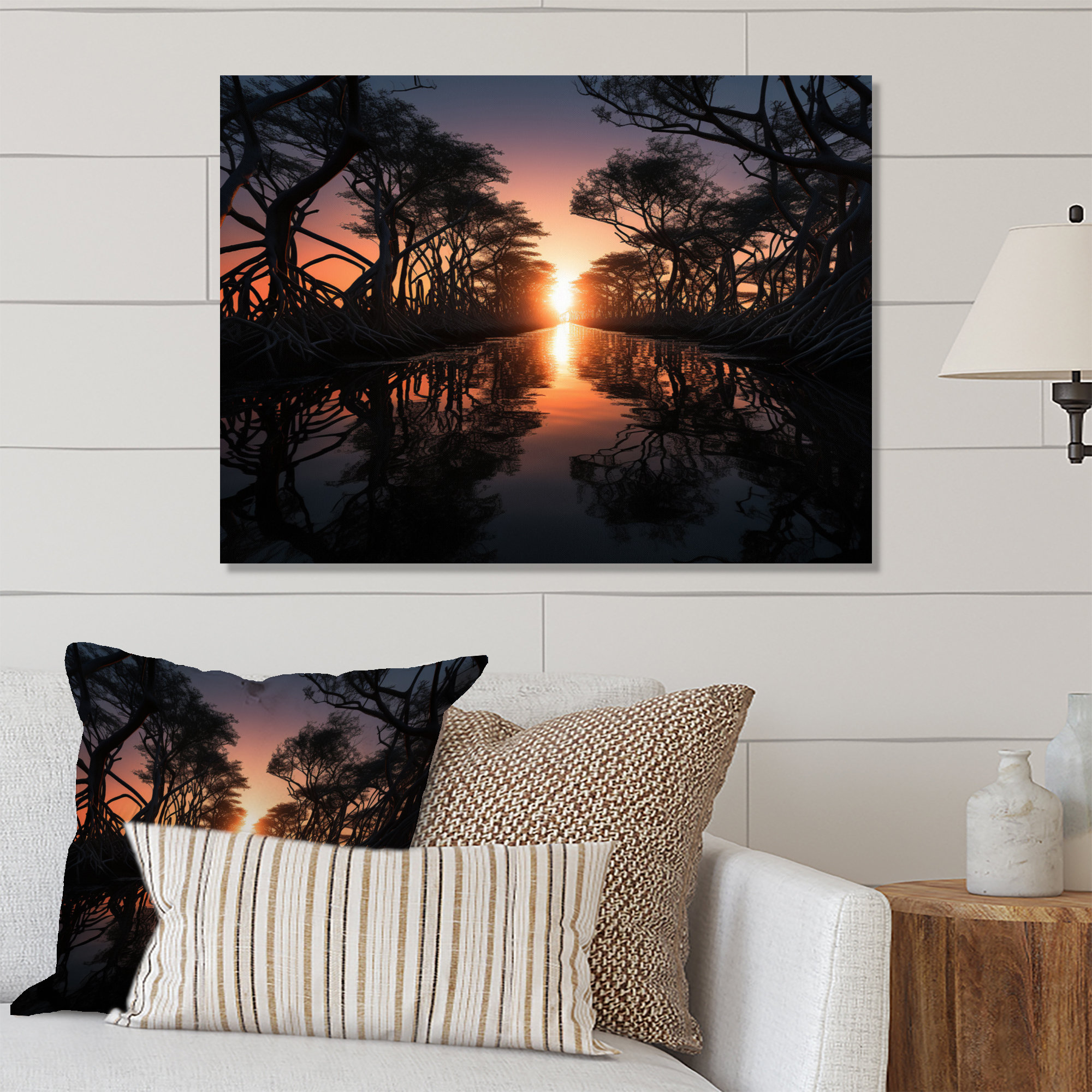 Latitude Run® Florida Mangrove Shadows - Print on Metal | Wayfair
