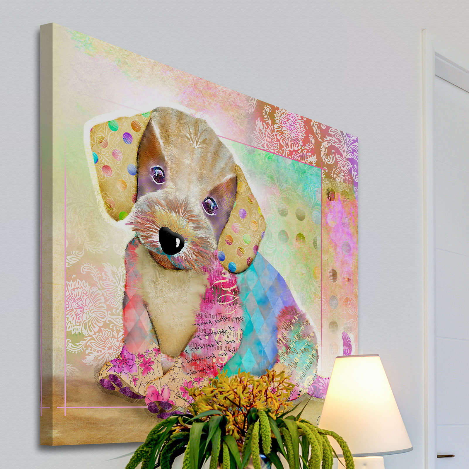 Marmont Hill 'Puppy Love Ii' by Connie Haley Painting Print on Wrapped ...