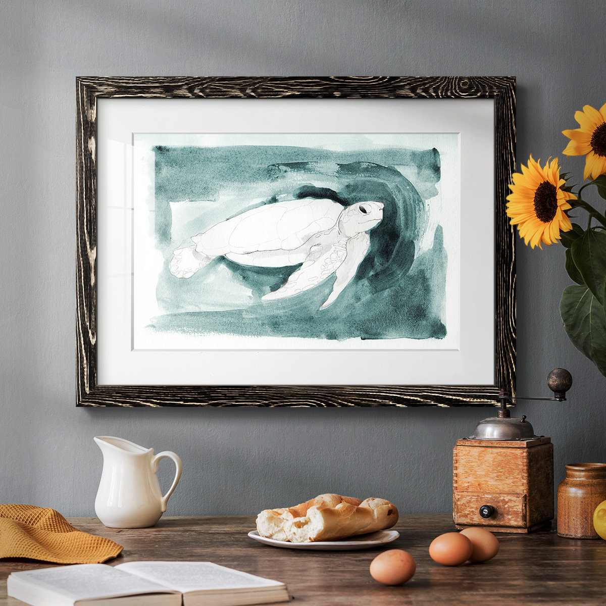 Ivy Bronx Sea Turtle Searching I - Single Picture Frame Print | Wayfair