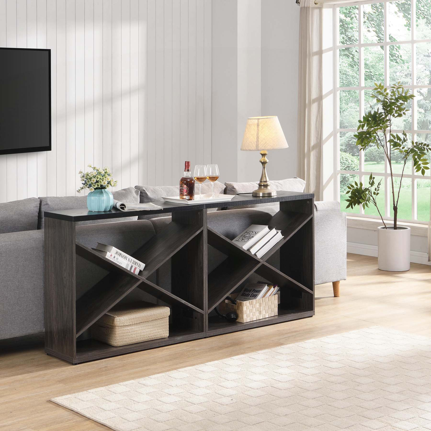 Latitude Run® Versatile Detachable Console Table with Stylish Design ...