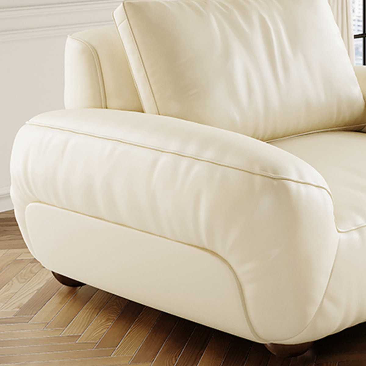 Merting Cream Style Modern Minimalist Straight-Line Sofa | Wayfair