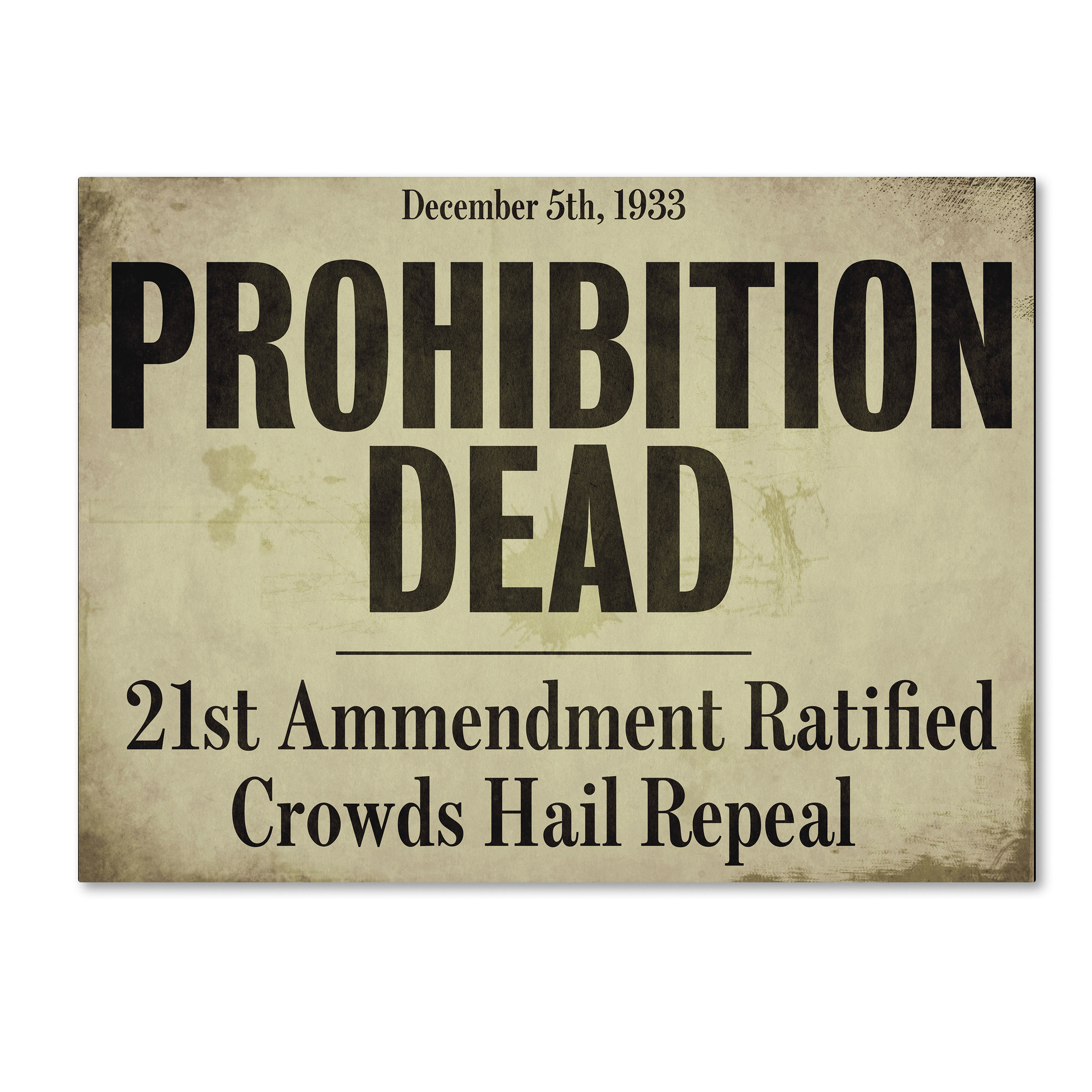 Trademark Fine Art 'Prohibition' by Colour Bakery Textual Art on ...