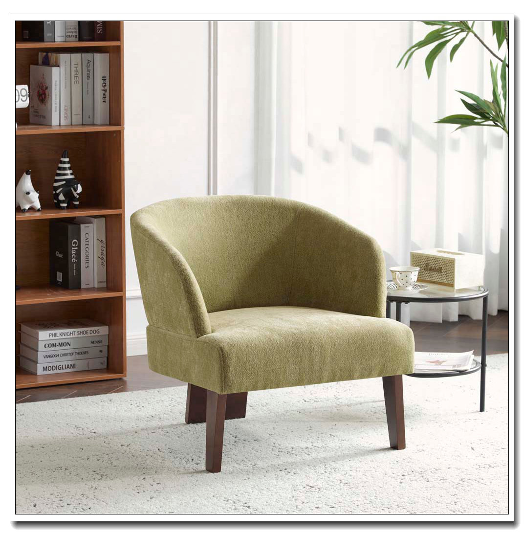 Latitude Run® Accent Chair with Round Back & Wooden Legs | Wayfair