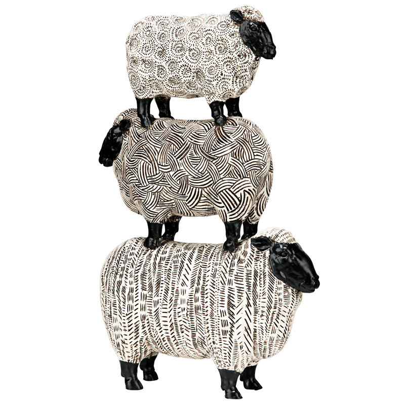 Design Toscano Stacked Sheep Spirit Animal Figurine & Reviews - Wayfair ...