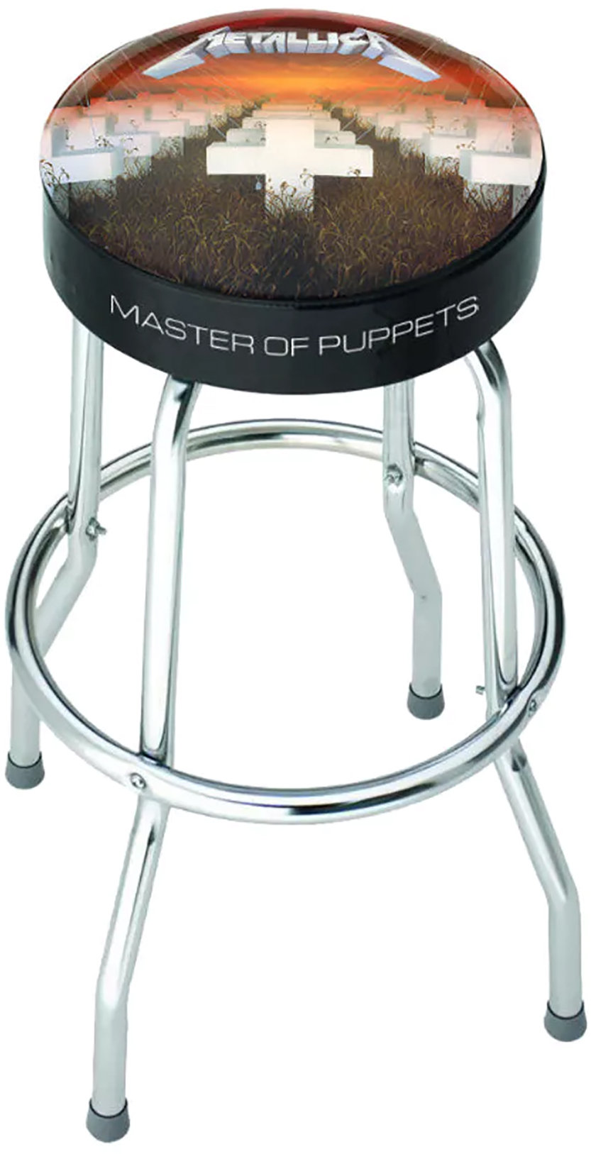 Latitude Run® METALLICA MOP BAR STOOL SEAT BLK/CHRM | Wayfair
