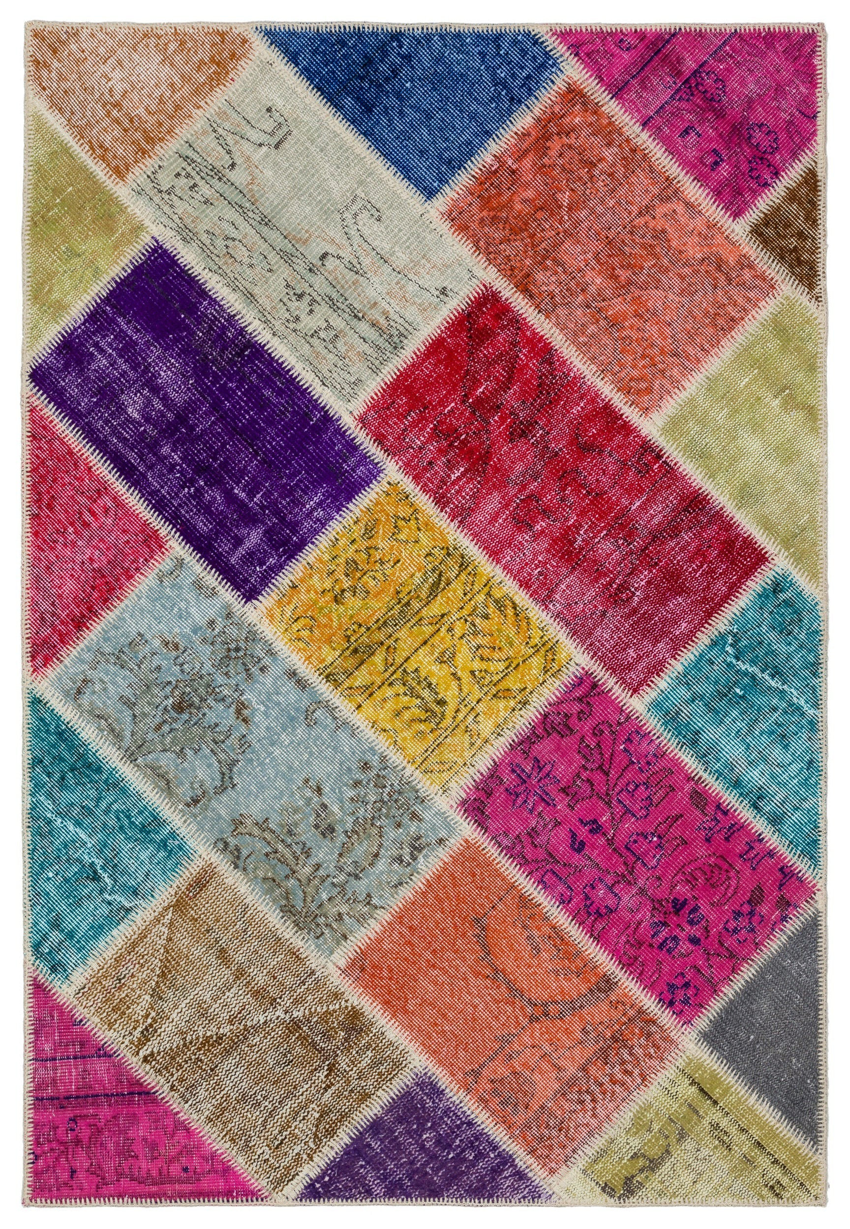 Lofy Iskece Hand Knotted Wool Patchwork Rug | Wayfair