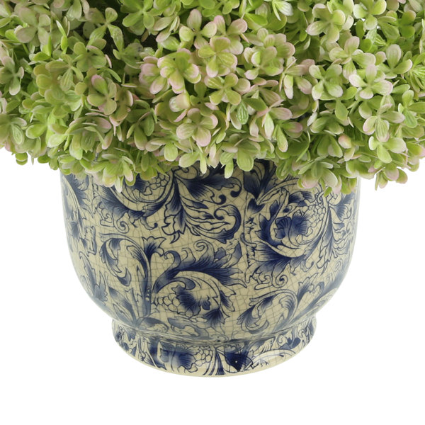Creative Displays, Inc. Snowball Hydrangea in Decorative Ceramic Vase ...