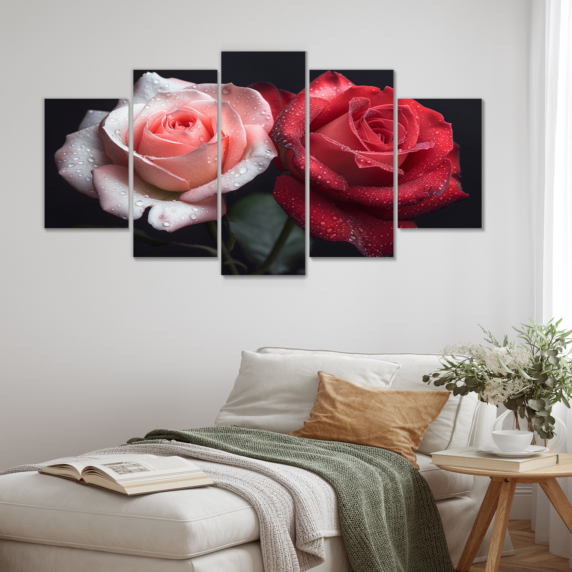 Ebern Designs Pink Red Roses Timeless Beauty - Roses Wall Decor Set ...