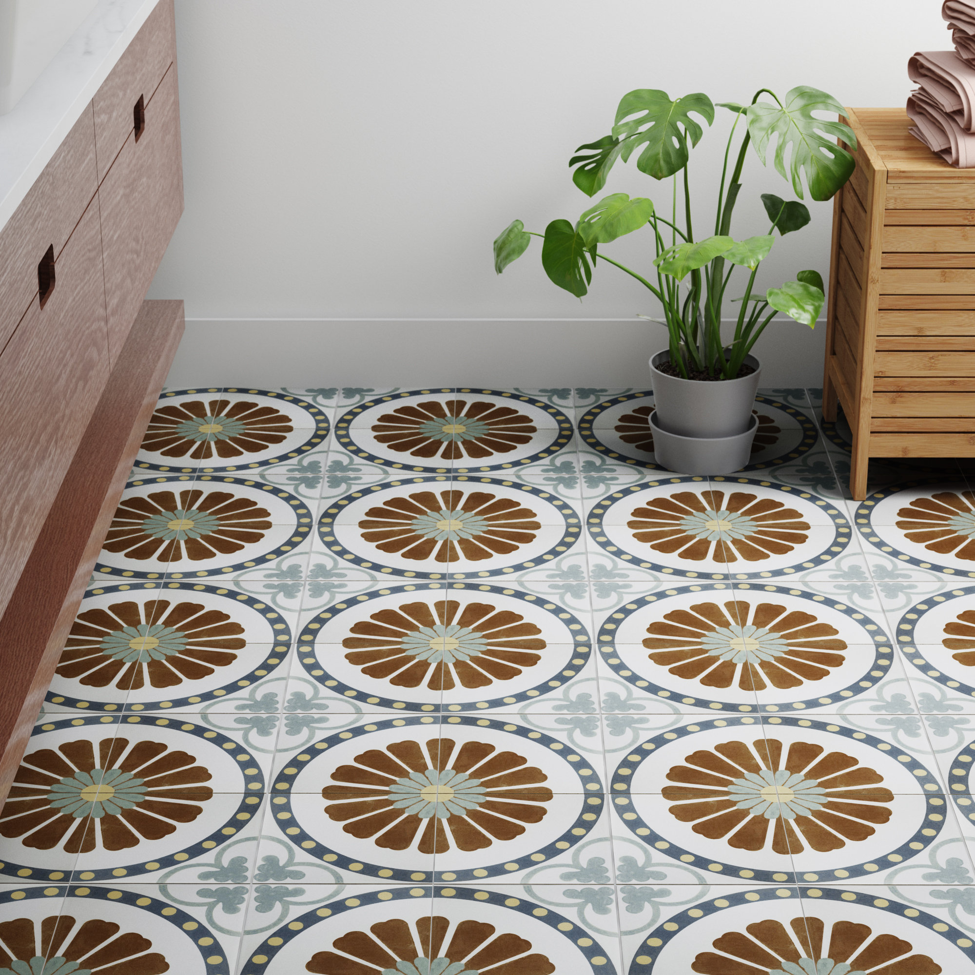 Merola Tile Revival 8" x 8" Ceramic Patterned Wall & Floor Tile ...