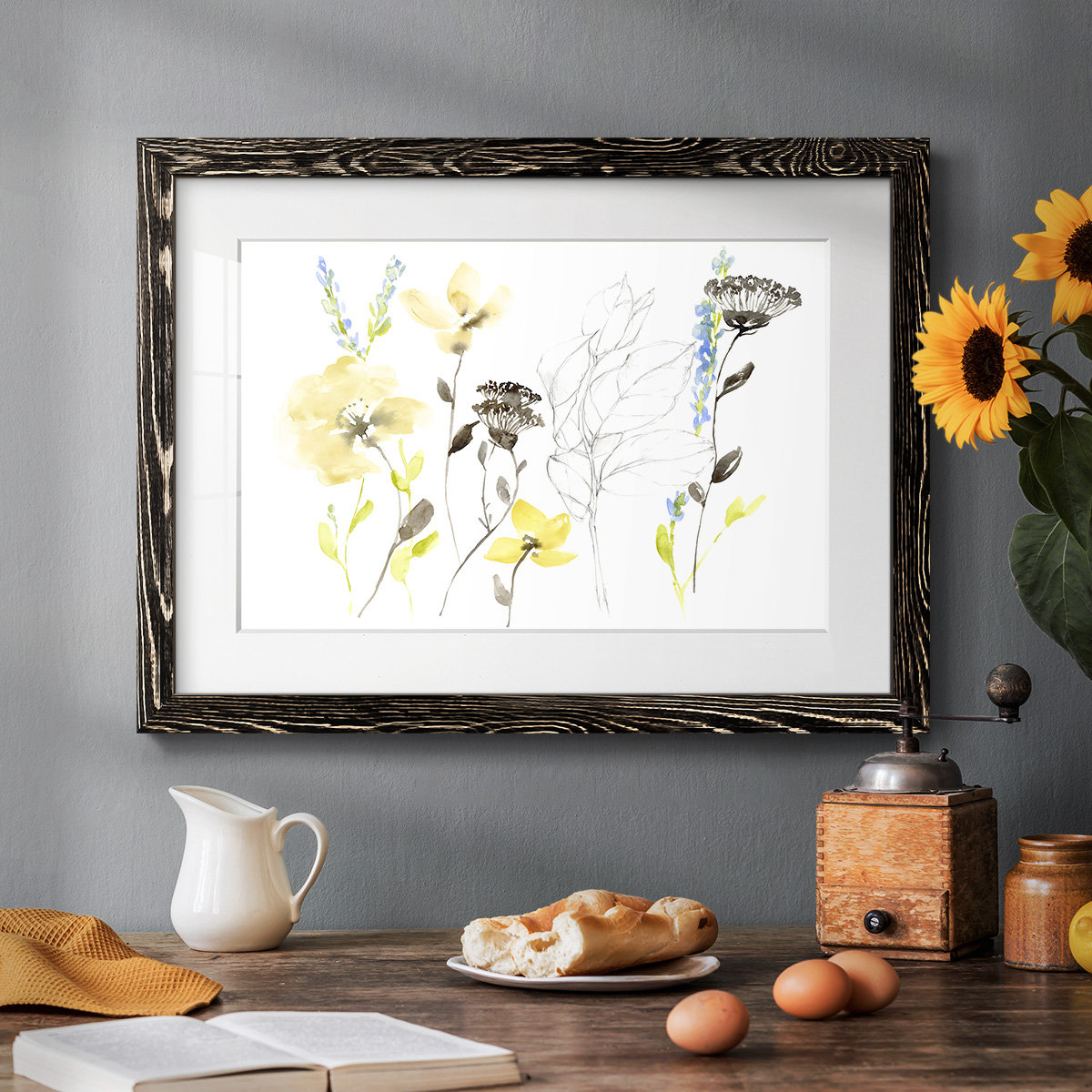 Winston Porter Wild Flowers & Contour II Framed On Paper Print | Wayfair