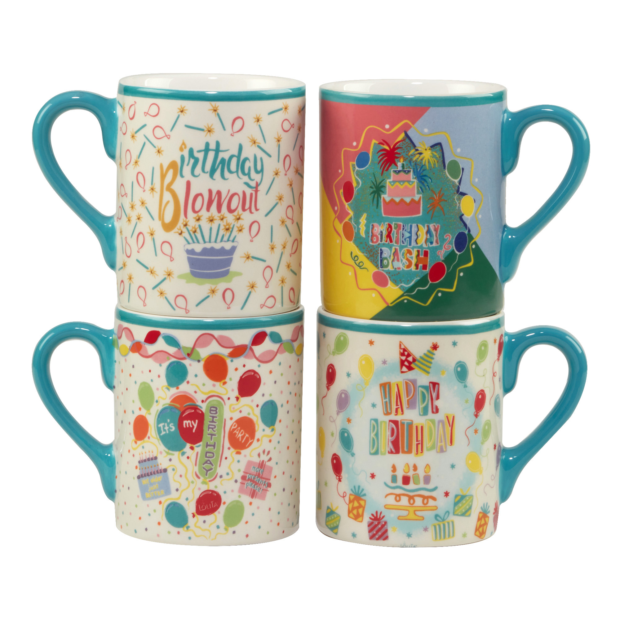 Certified International 4 Piece Lolita® Birthday Bash Mug | Wayfair