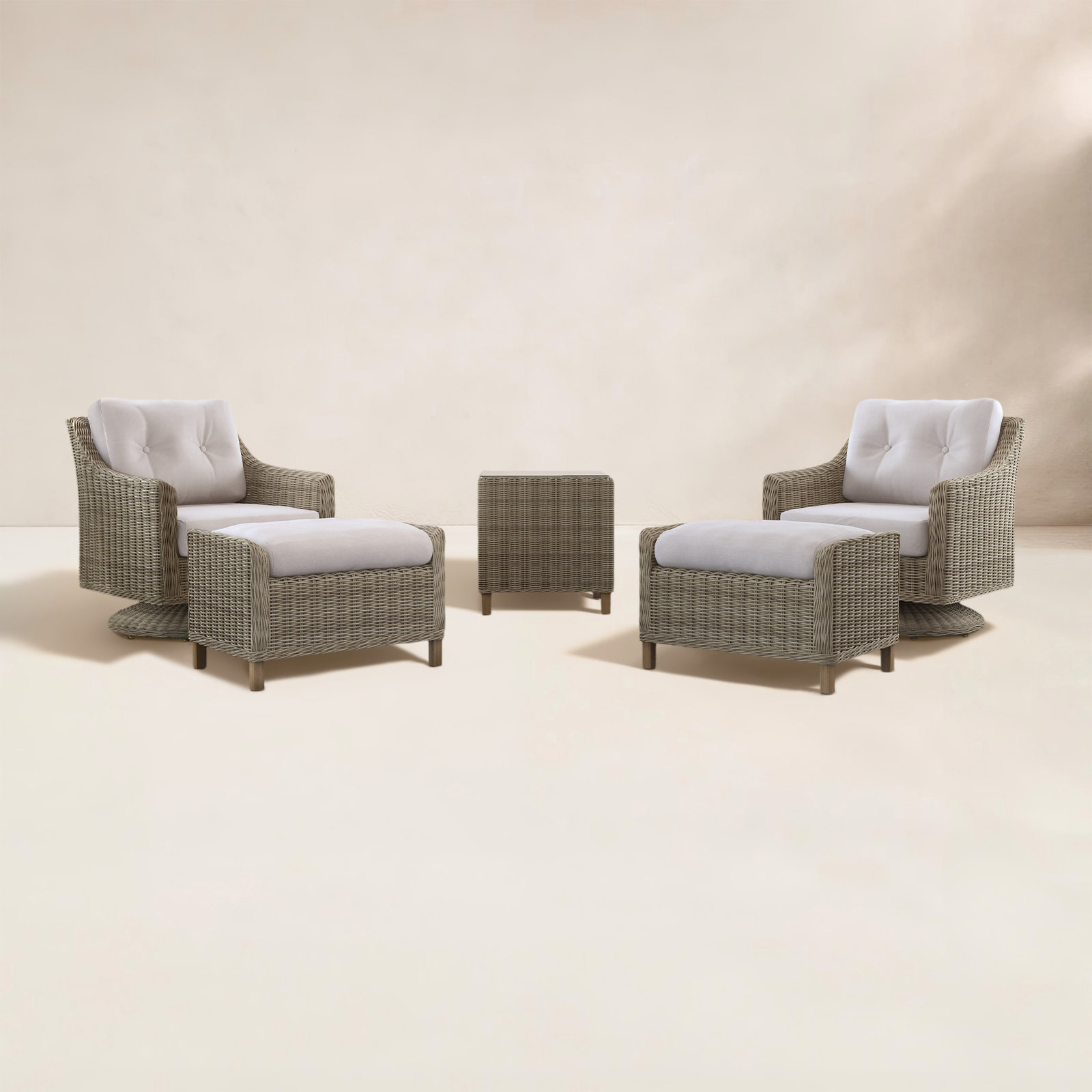 Forever Patio 5 Piece Rattan Seating Group with Cushions & Reviews ...