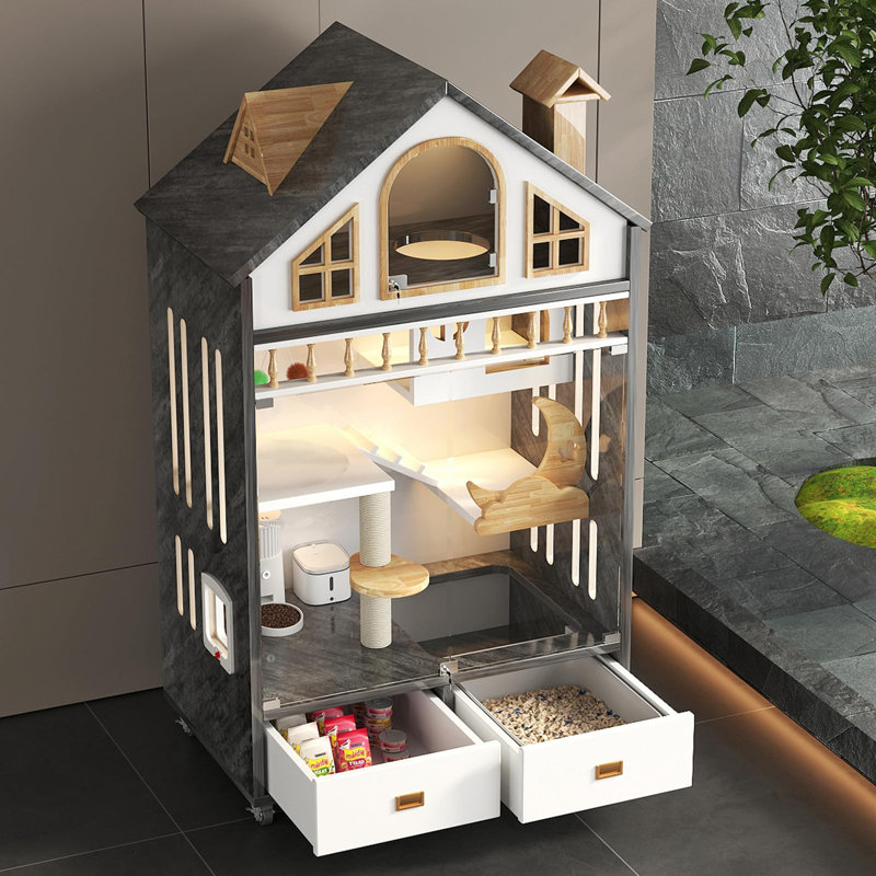 HTOCINQ Luxury Cat Villa For Multi-cat Households: Extra Large Indoor ...