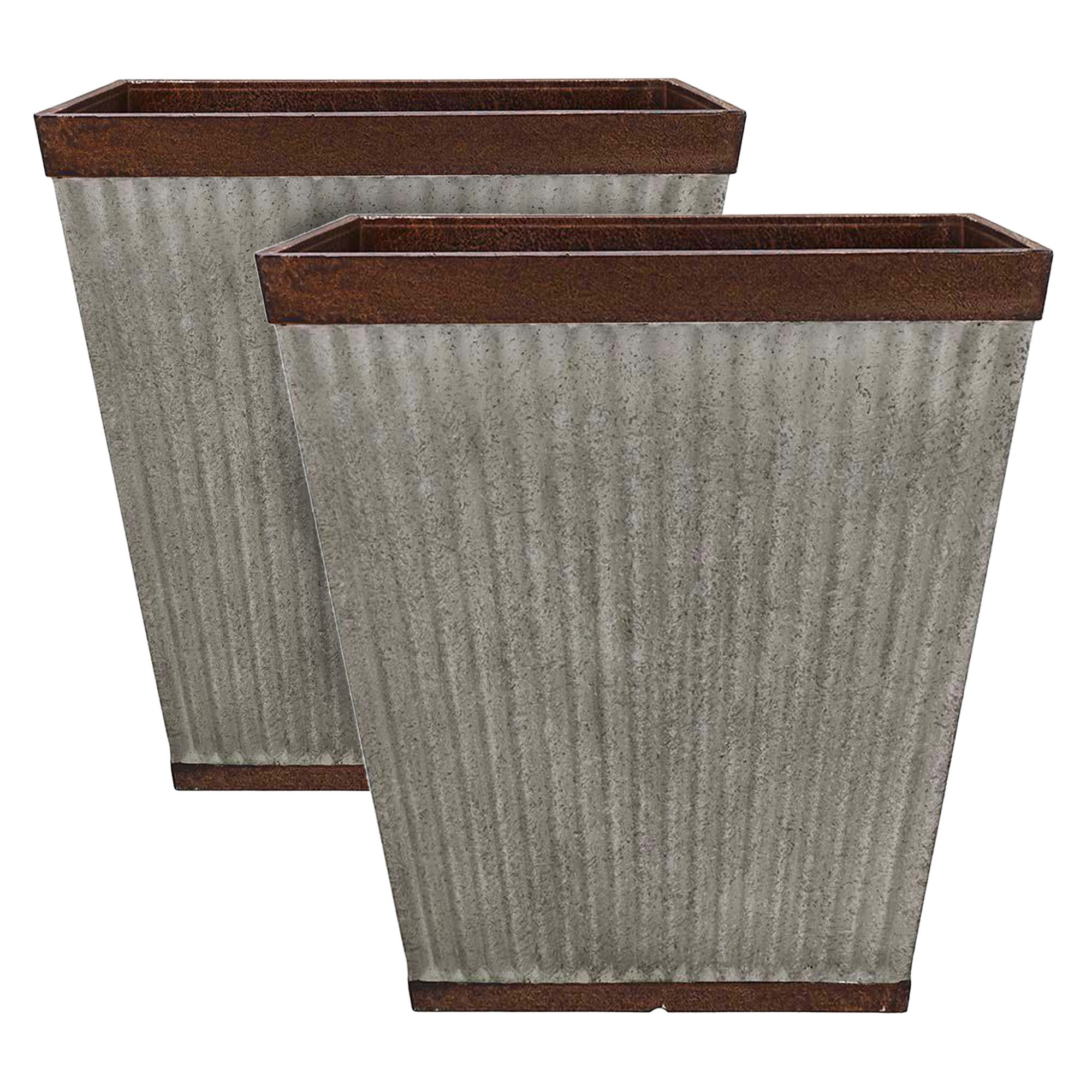 Southern Patio Rustic Resin Outdoor Box Flower Planter & Reviews | Wayfair