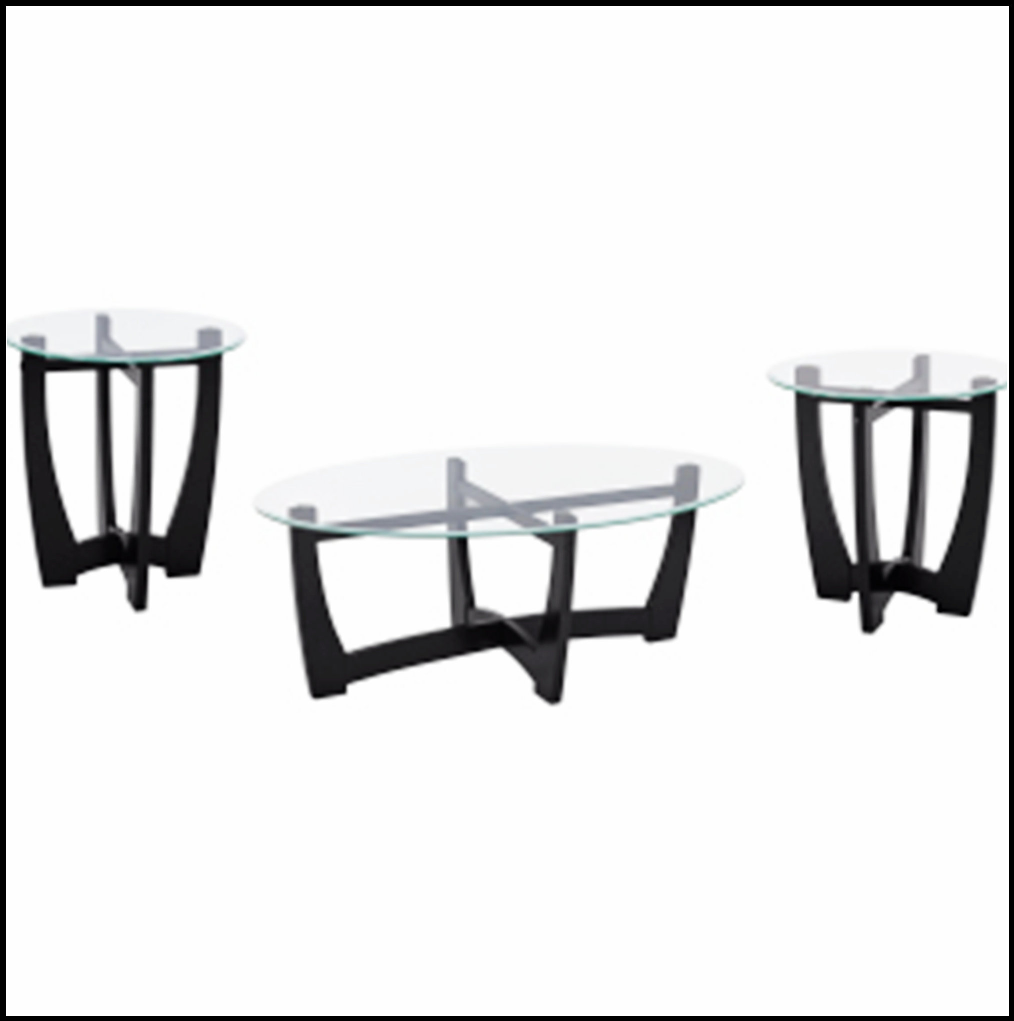 Ivy Bronx 48 Inch Oval Glass Coffee Table With Tempered Top, Elegant ...