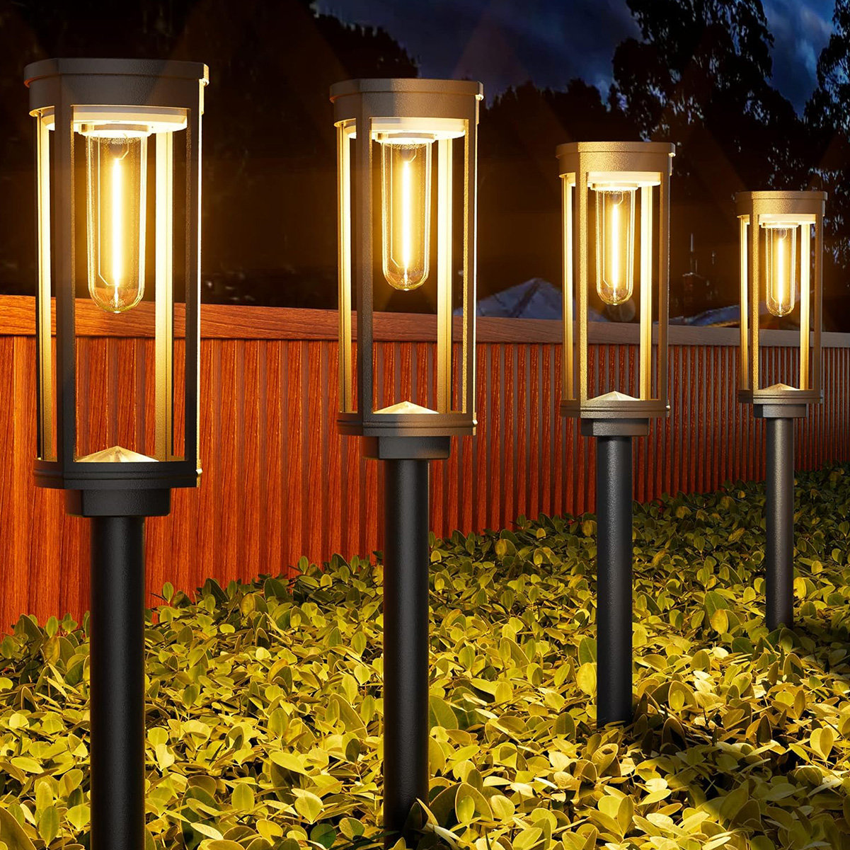Aliose Solar Pathway Lights, Solar Lights Outdoor Garden Lights ...