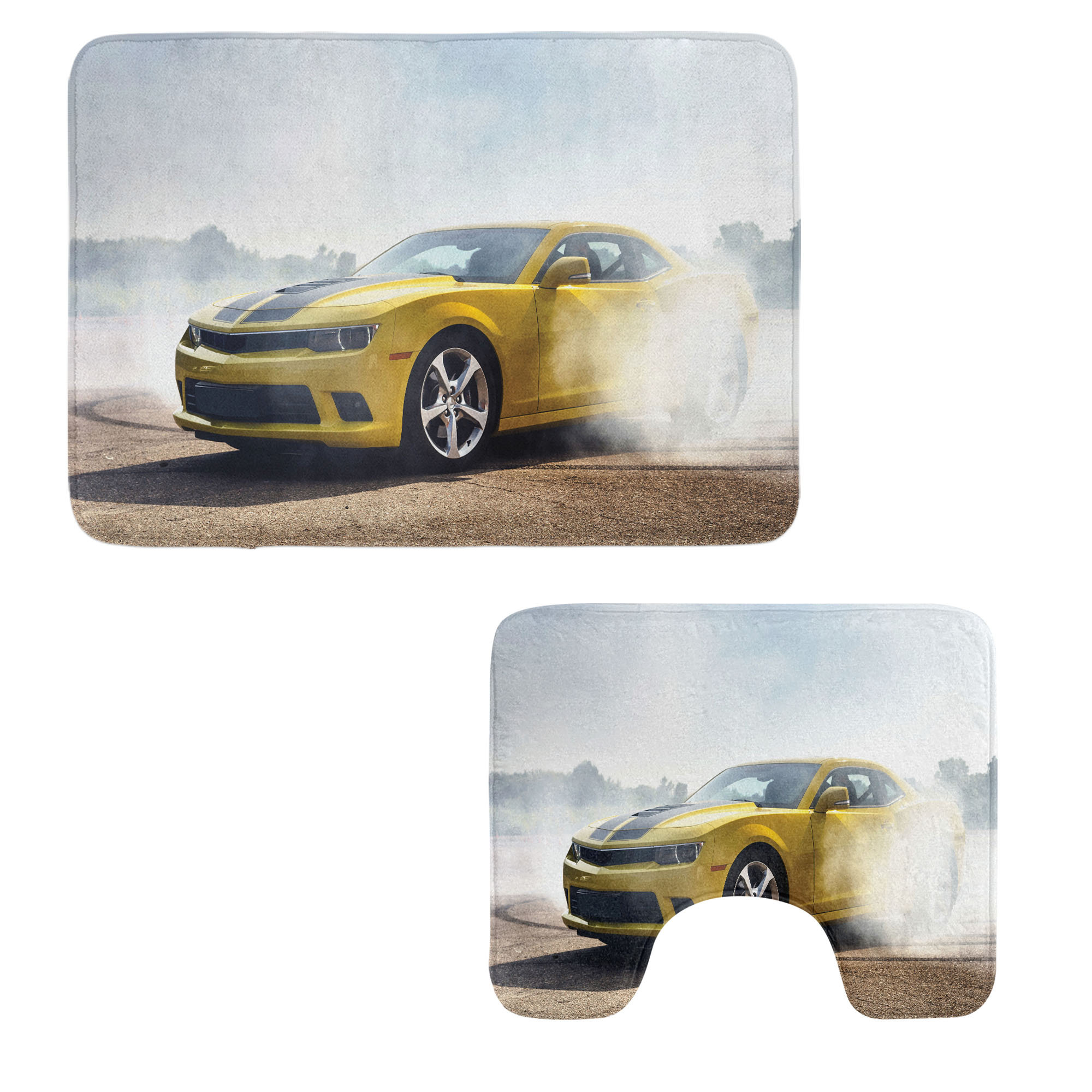 East Urban Home Cars Bathroom Rug Set 2 Pieces Rectangle & Contour Mats ...