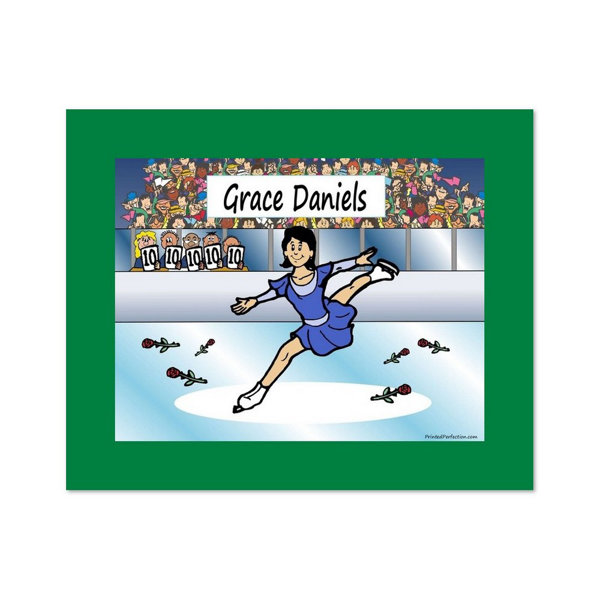 Printed Perfection Personalized Ice Skater - Female Caricature with a ...
