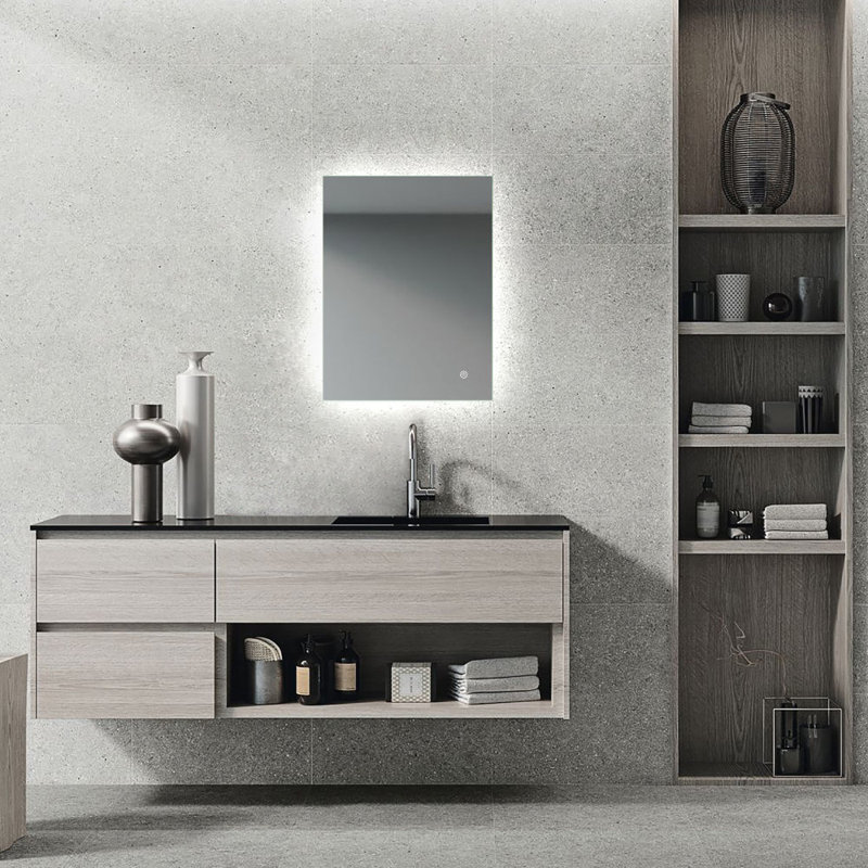 Orren Ellis LINEA Rectangle LED Wall Mirror 24" | Wayfair