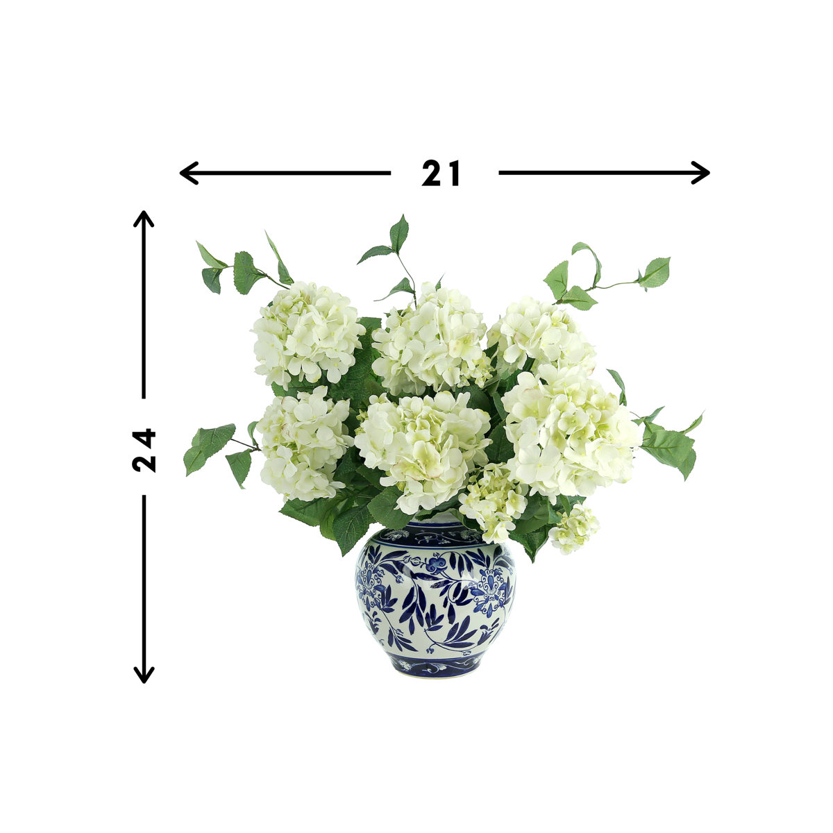 Creative Displays, Inc. Hydrangea Floral Arrangement In A Decorative ...