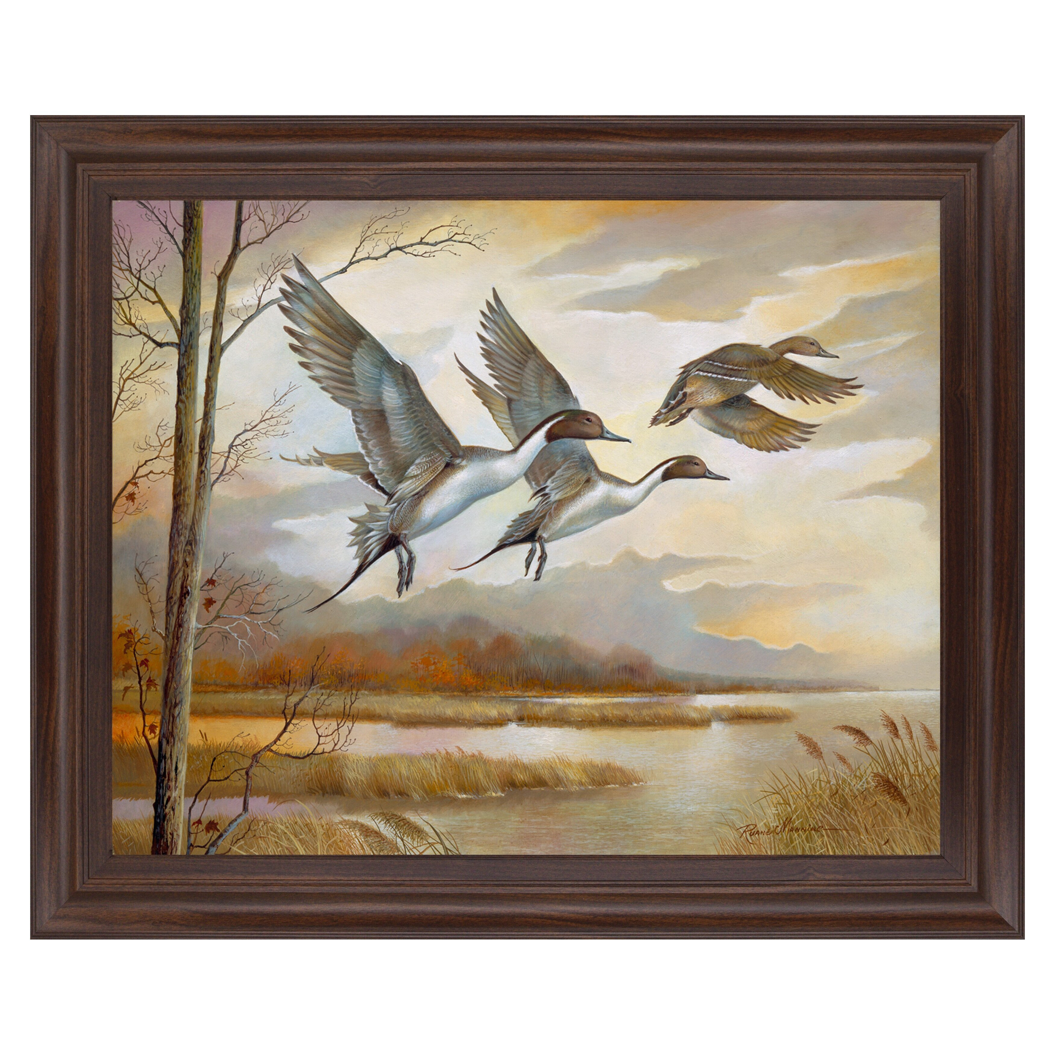 Lark Manor™ Serene Flight Wall Art - 28" x 34" - Brown Frame | Wayfair