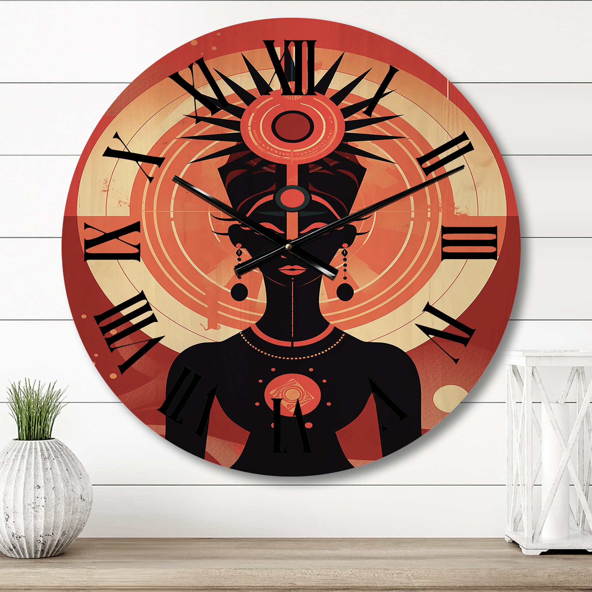 East Urban Home Graphic Retro African Goddess in Earth Tones - African ...